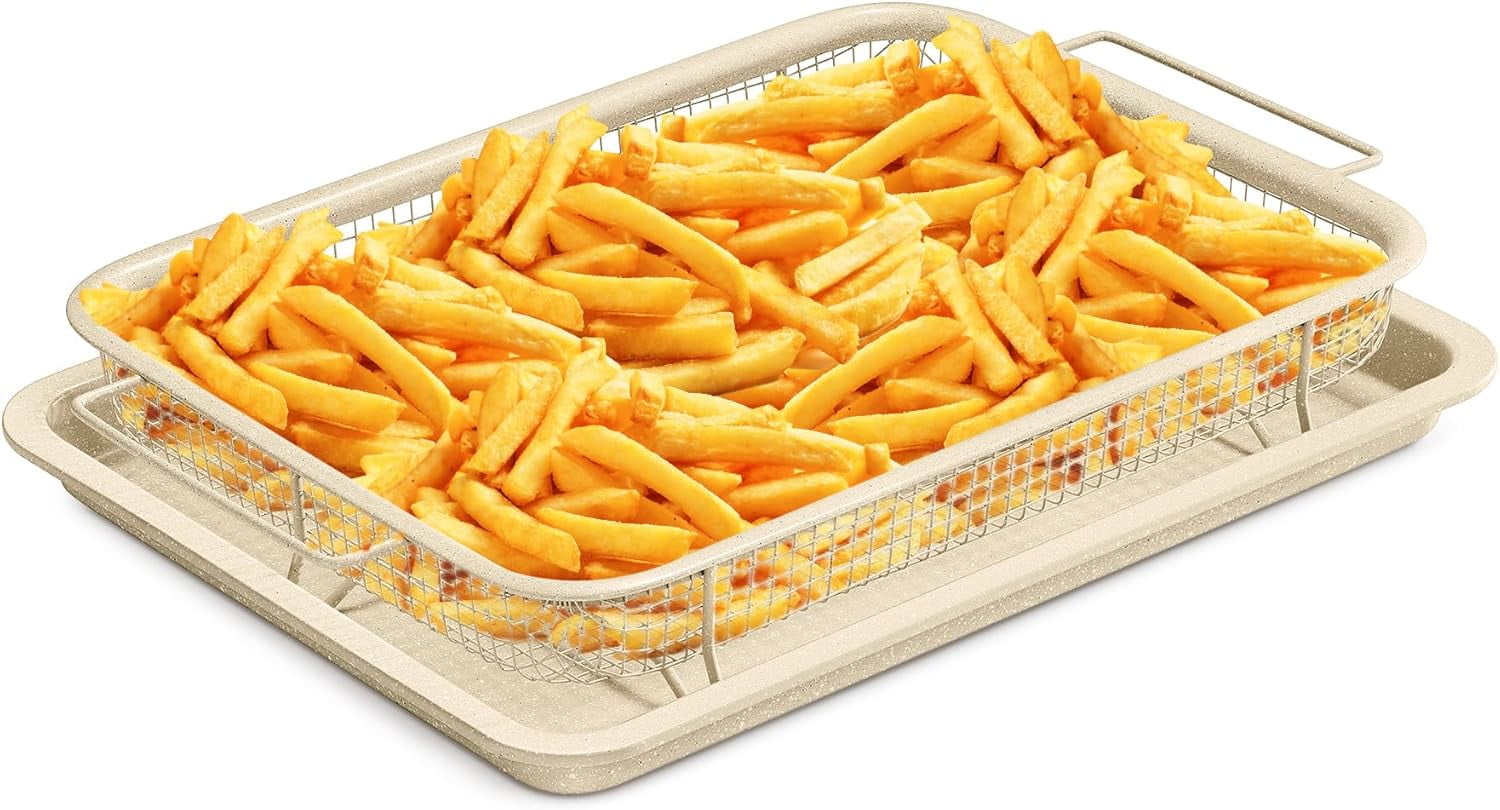HYKE Bakken S 2-Piece Crisper Tray Set \u2013 White Non-Stick Basket ...