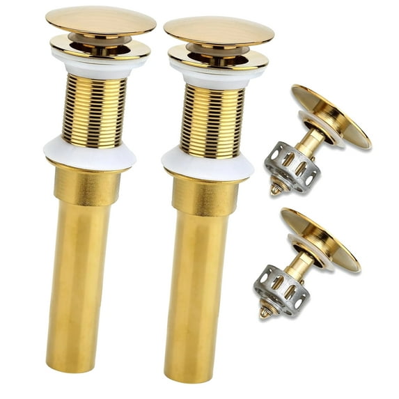HYKE Bathroom Sink Drain, 2 Pack Drain Stopper Bathroom Sink Without ...