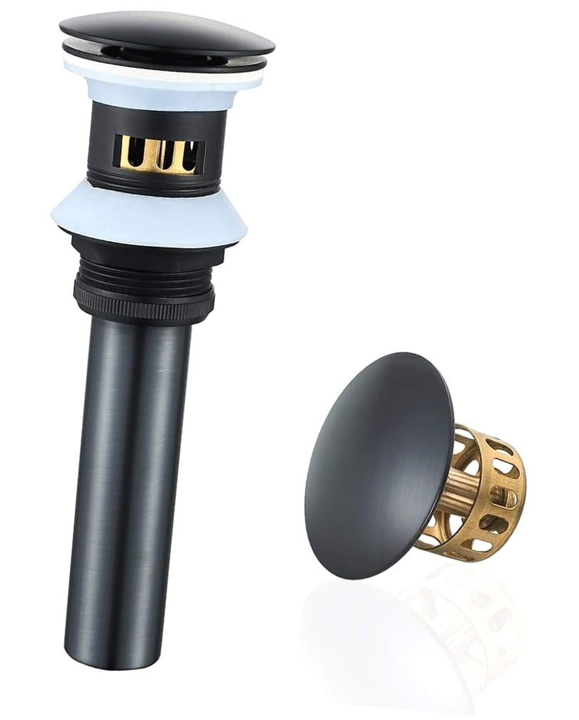 HYKE Bathroom Sink Drain with Overflow Hole Vanity Sink Drain Stopper ...