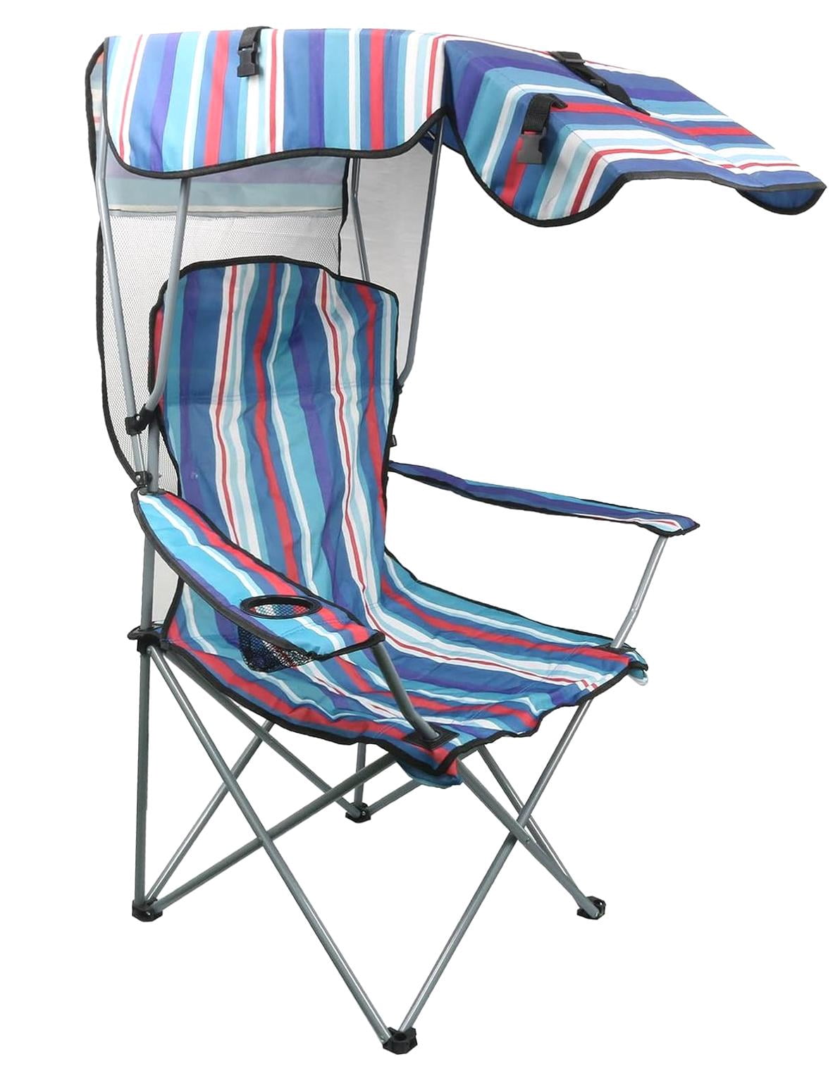 HYKE Beach Chair with Shade, Portable Camping Chair with Support to 330 ...