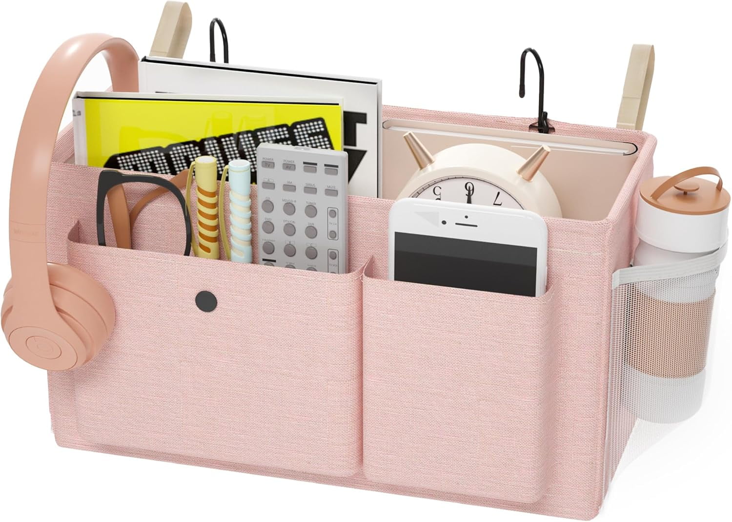 HYKE Bedside Caddy Bedside Organizer with xed Straps & Water Bottle ...