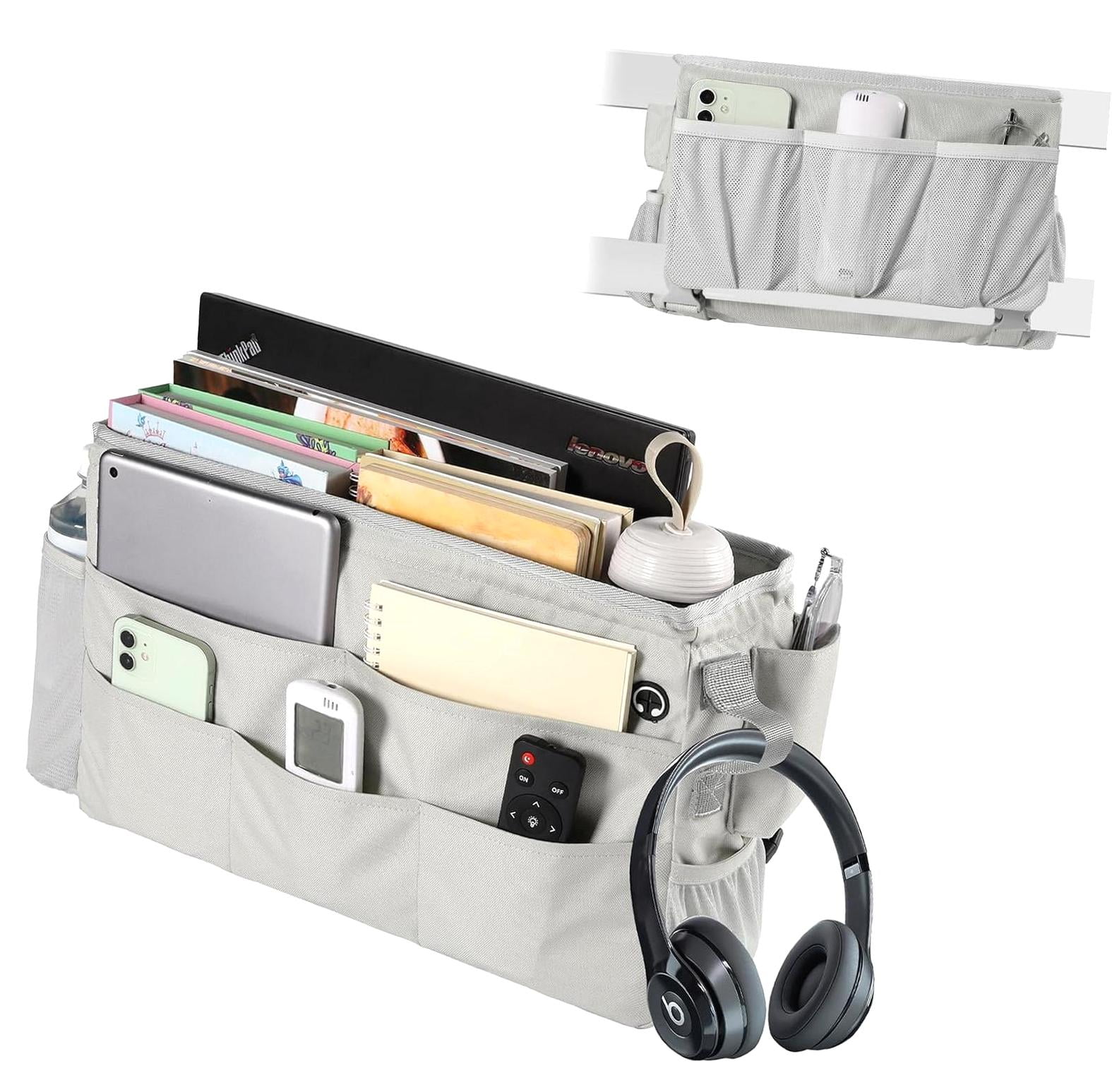 HYKE Bedside Storage Organizer, Adjustable Bunk Bed Side Caddy with ...