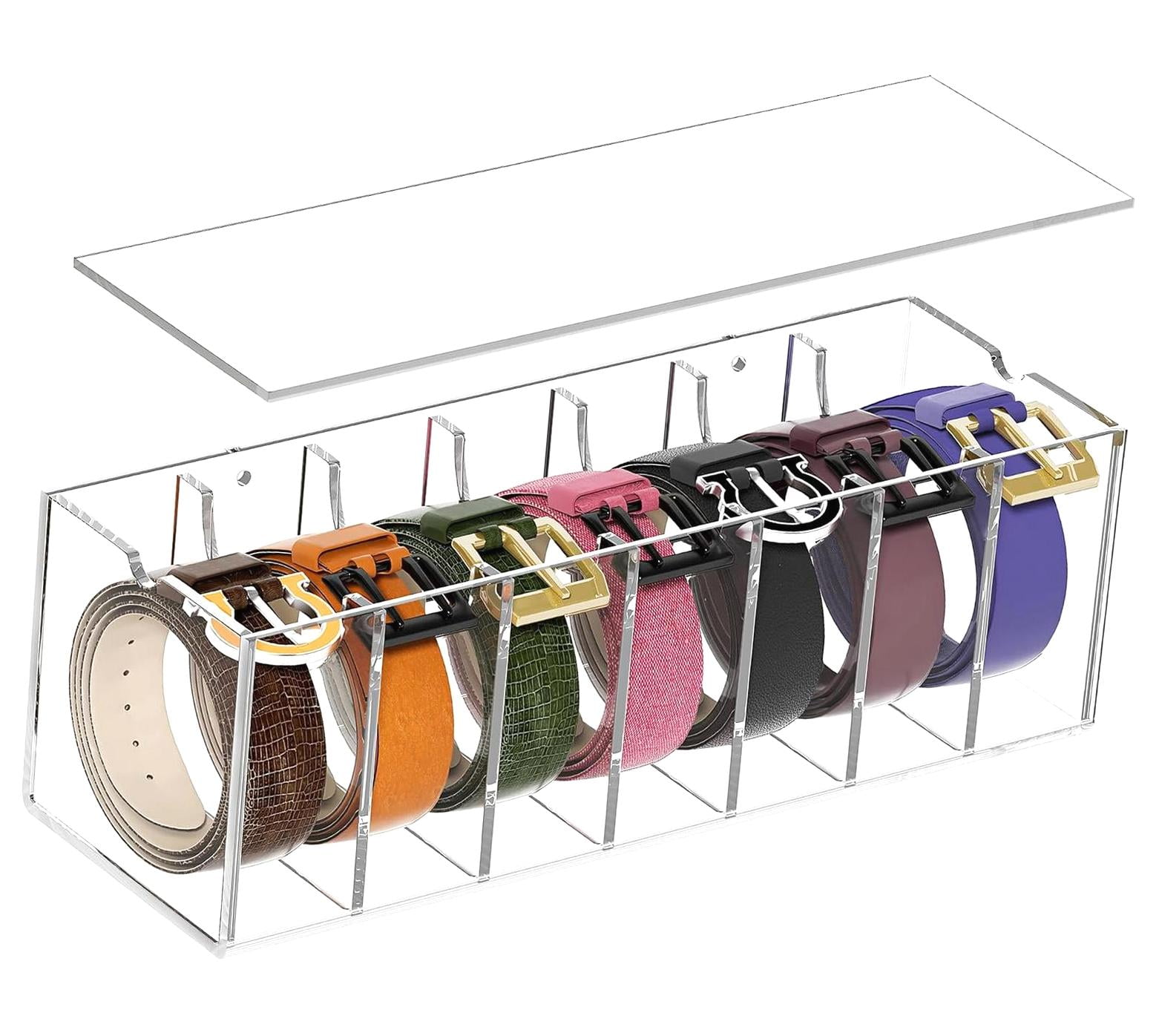 HYKE Belt Organizer, Acrylic Belt Storage Solution for Closet, 7 ...