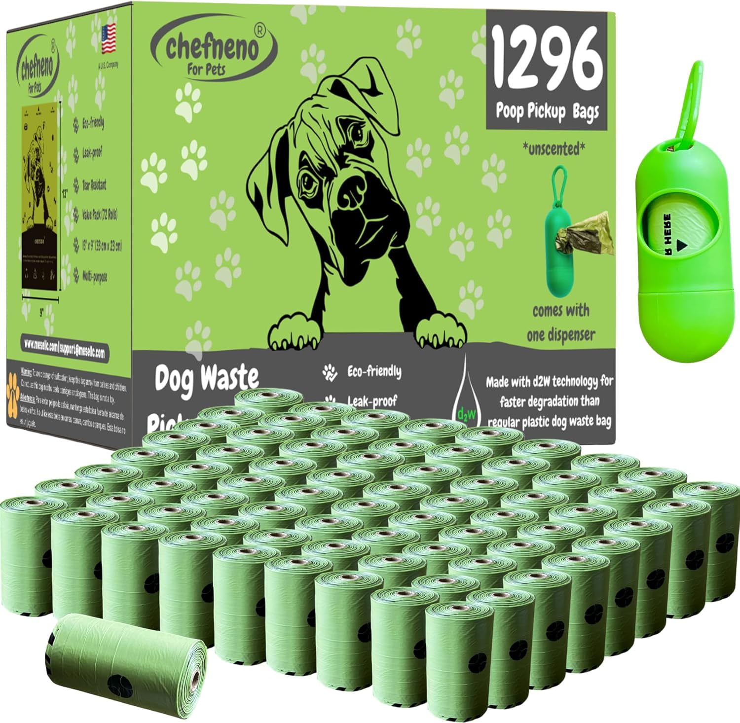 HYKE Biodegradable Dog Poop Bags with Dispenser (576 Bags) Eco-friendly Dog Waste Pickup Bags ...