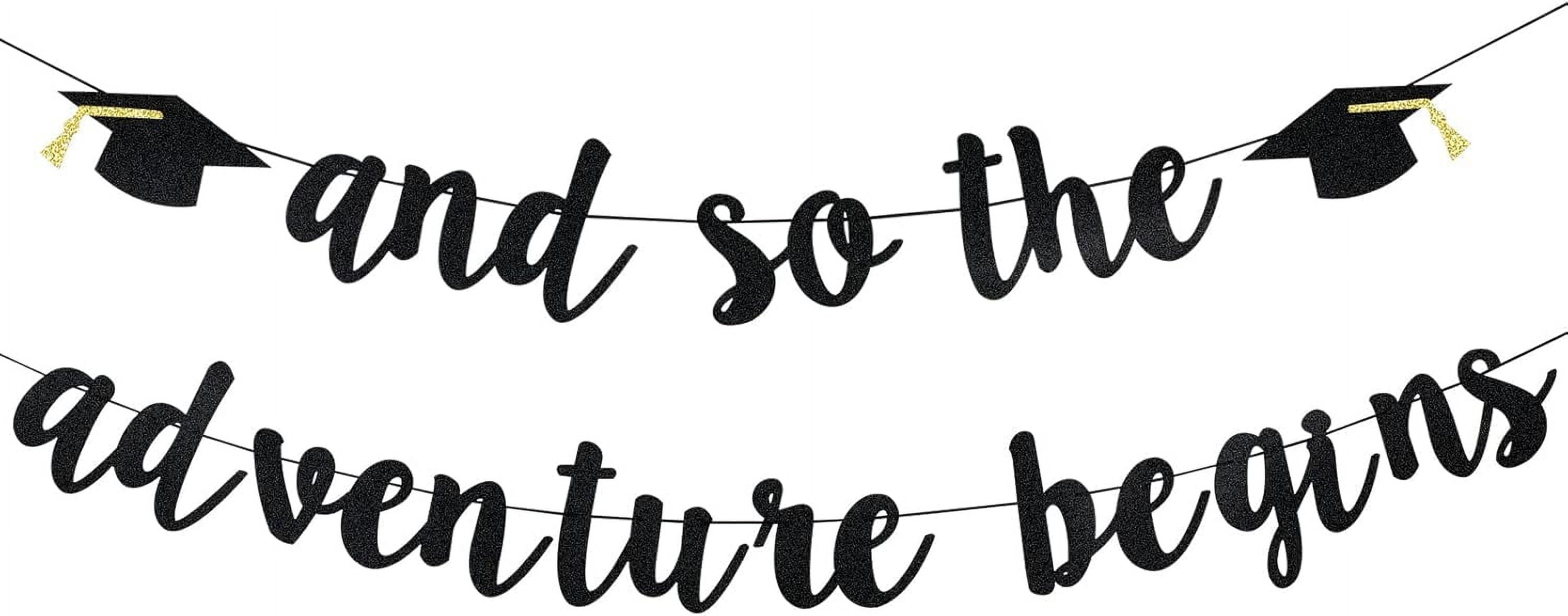 HYKE Black Glitter And So The Adventure Begins Banner, And So The ...