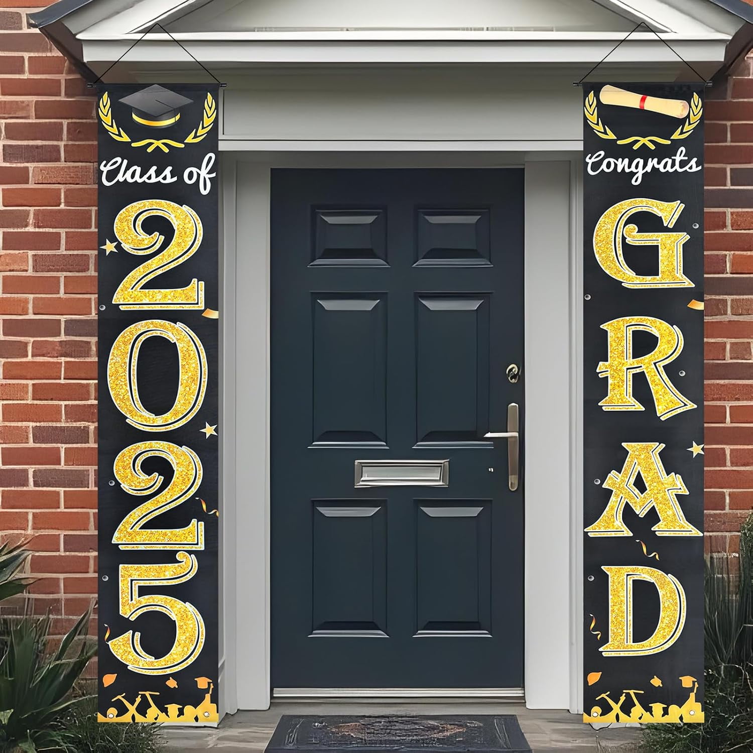HYKE Black Gold Graduation Decorations Class of 2025 Congrats Grad ...