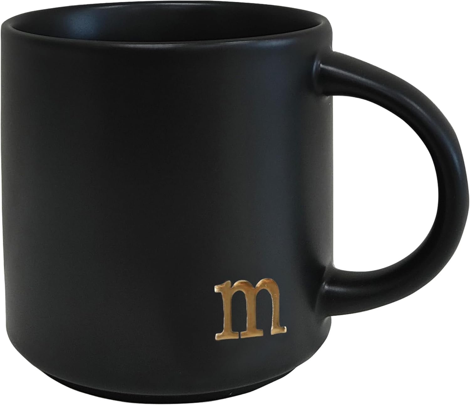 HYKE - Black Monogram Ceramic Mugs, 15 oz Golden Initial Coffee Cups ...