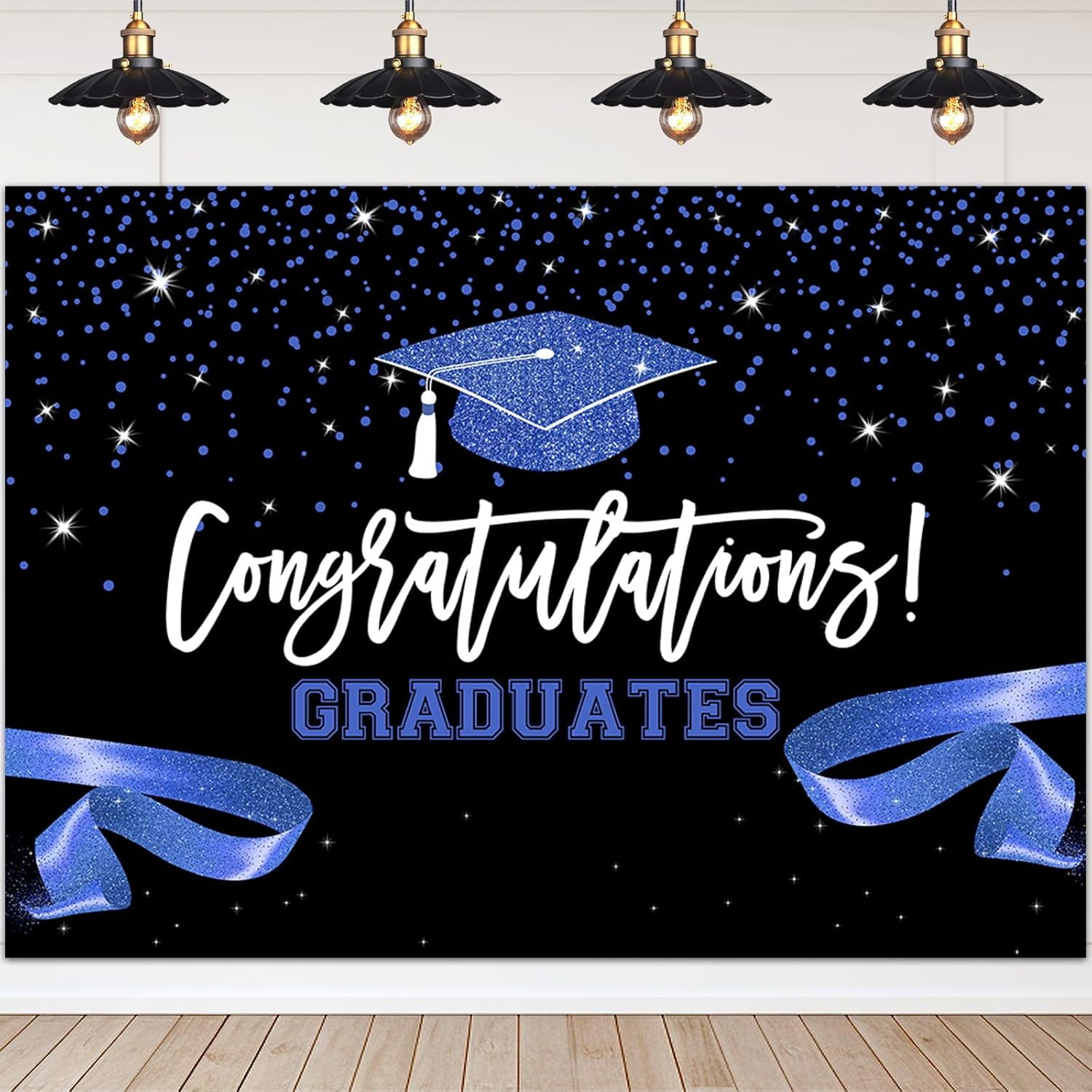 HYKE Blue Black Class of 2025 Backdrop Congratulations Graduates ...