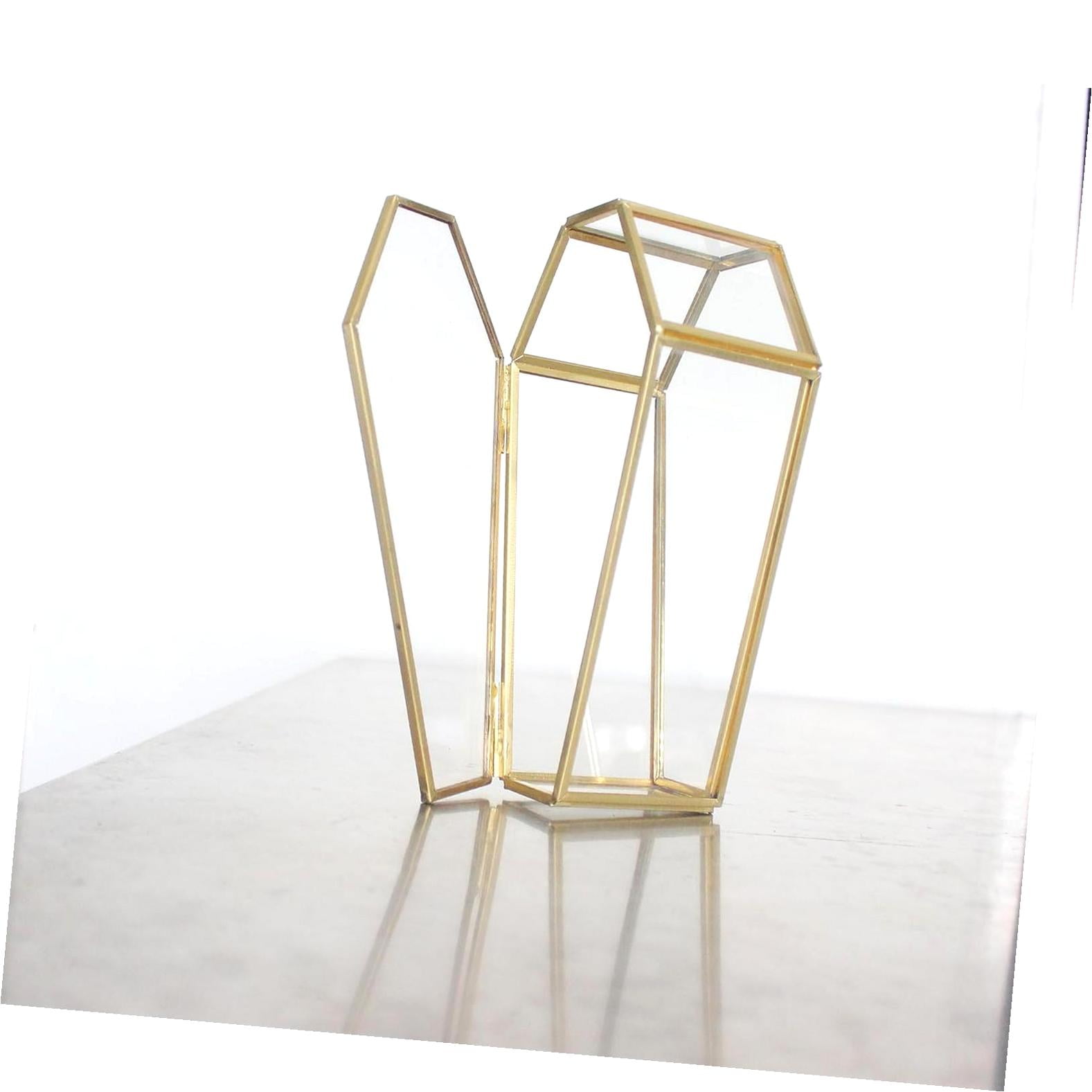 HYKE Brass & Glass Coffin Jewelry Box – Mini Gothic Trinket Organizer ...