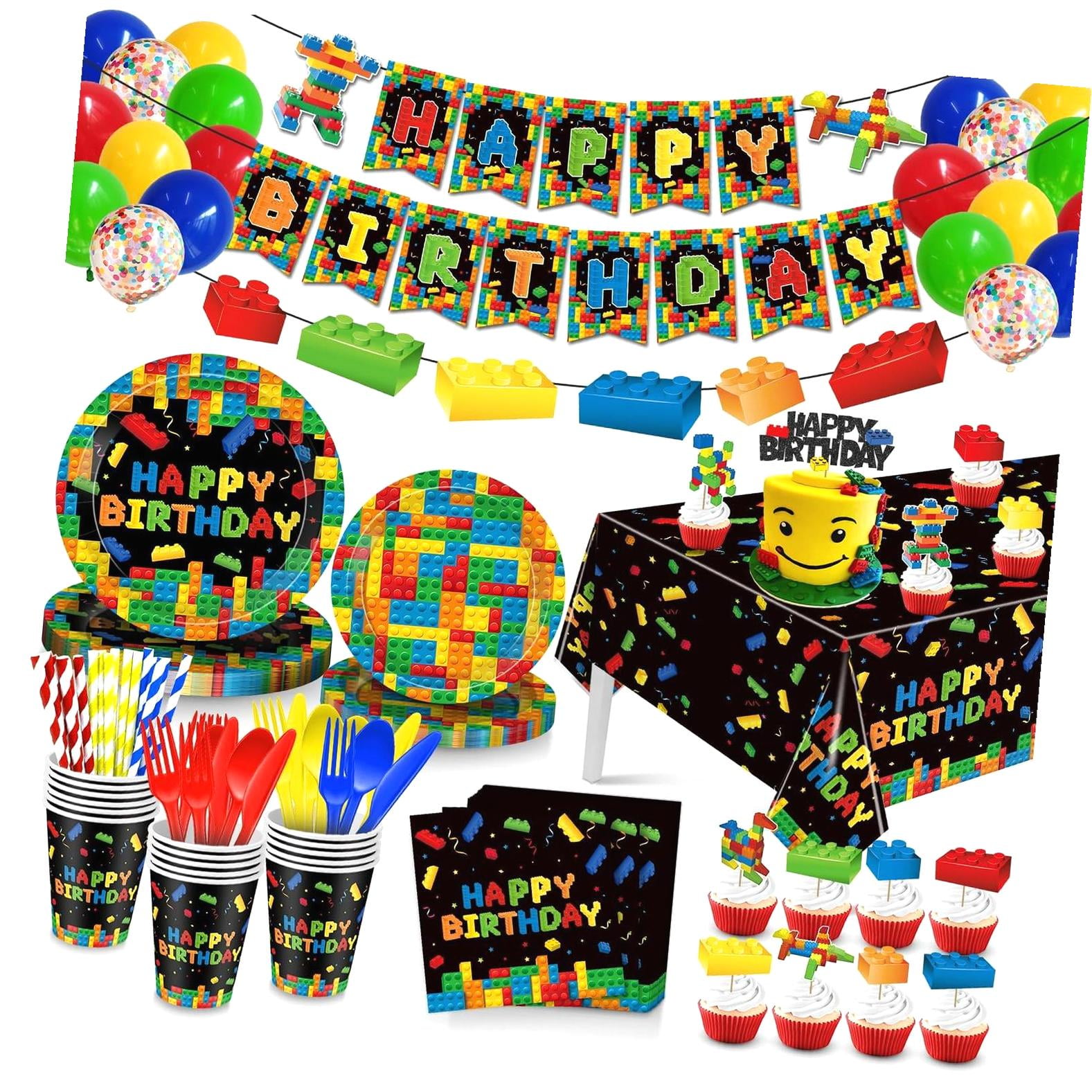 HYKE Building Block Birthday Party Essentials, Multicolor Building ...