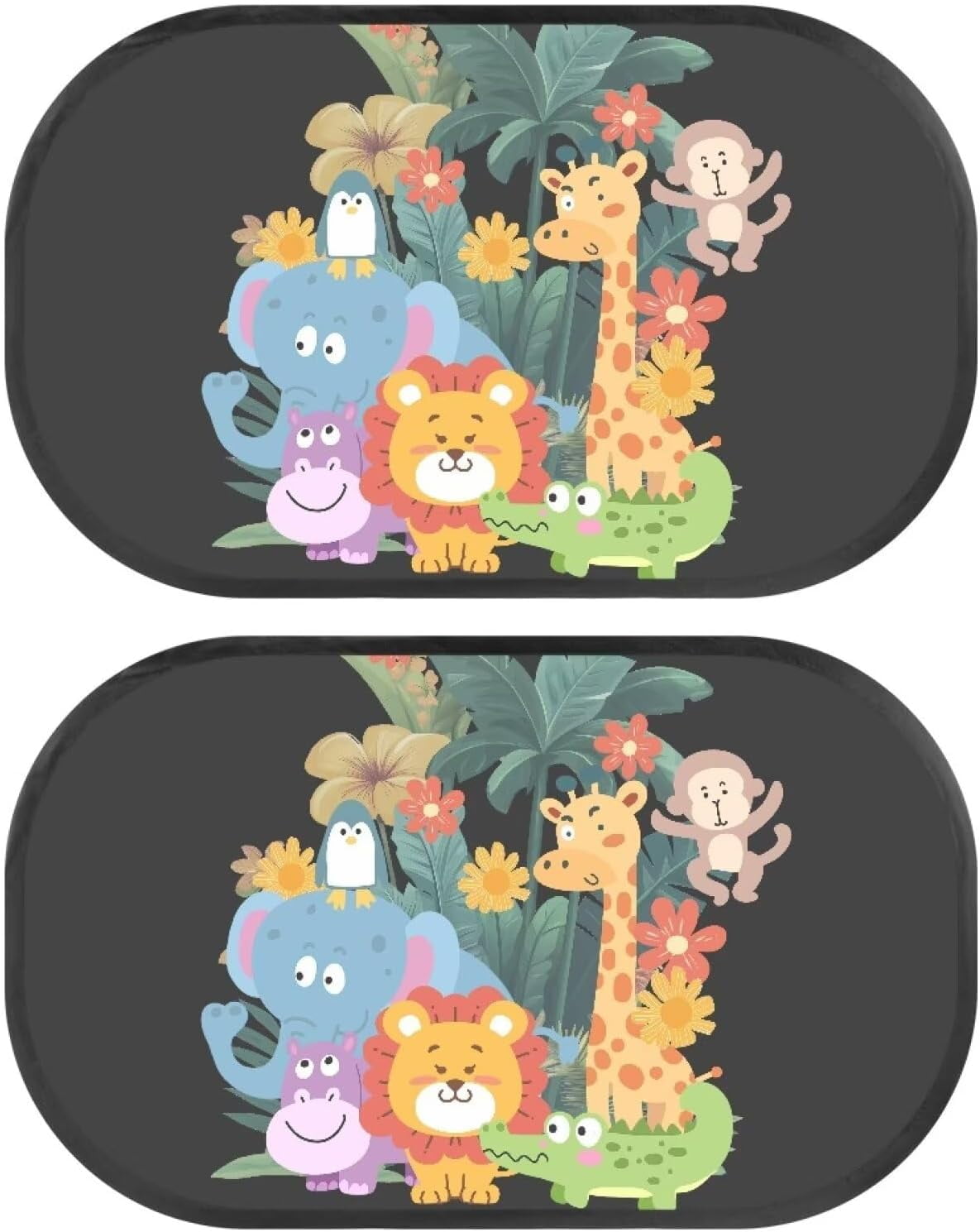 HYKE Bulo Cartoon Animals Car Window Shades Easy to Install 2 Pack Car ...