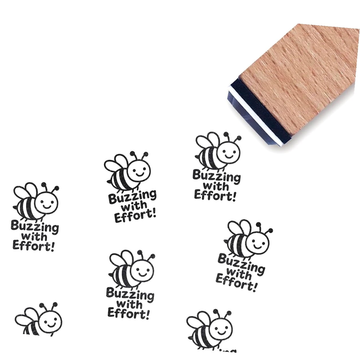 HYKE Buzzing with Effort Teacher Rubber Stamp, 3/5 Inch Small Stamp for ...