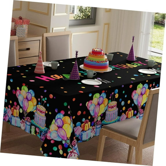 HYKE Cake Tablecloth Square Washable Table Covers for Indoor Dining ...