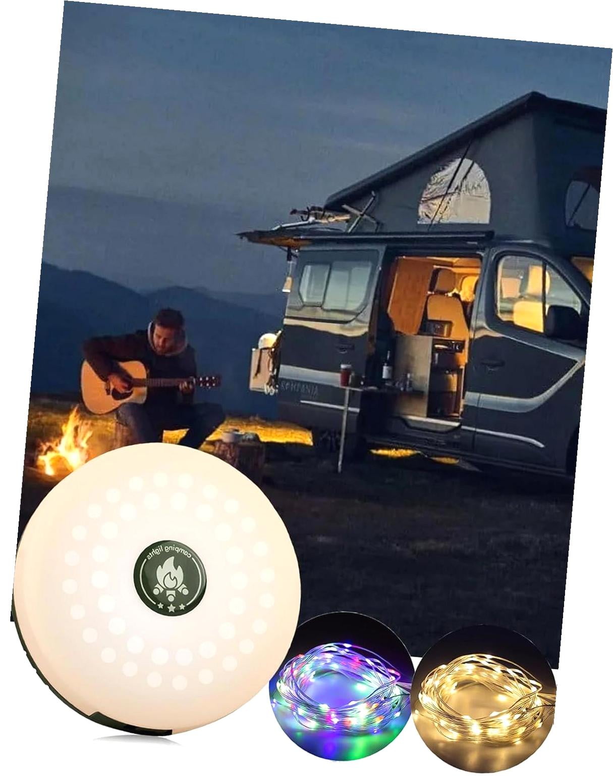HYKE Camping Lights String, Rechargeable 32.8 Ft 3 in 1 String Lights ...