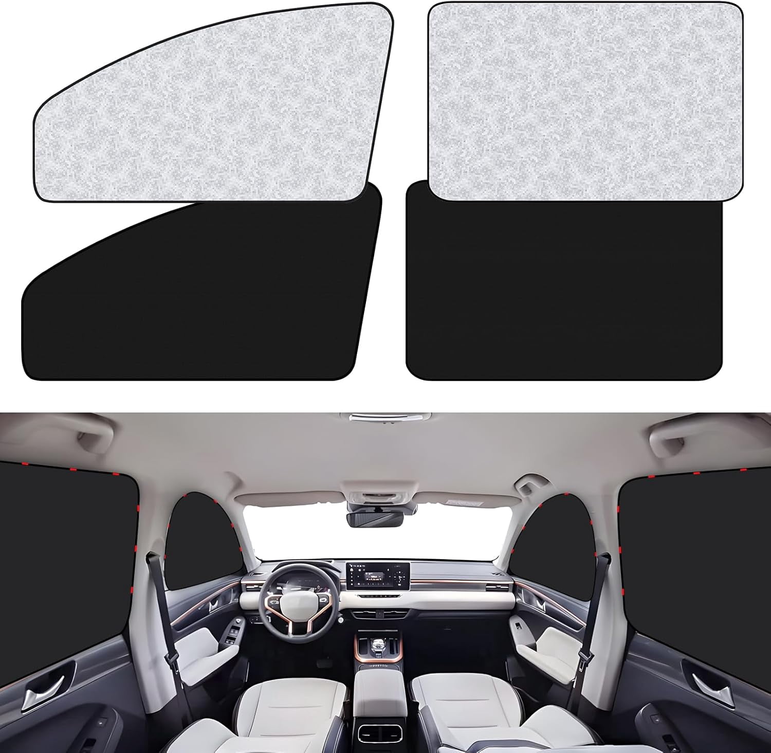 HYKE Car Window Covers - 4 Pack Car Window Shades for Baby Double-Sided ...