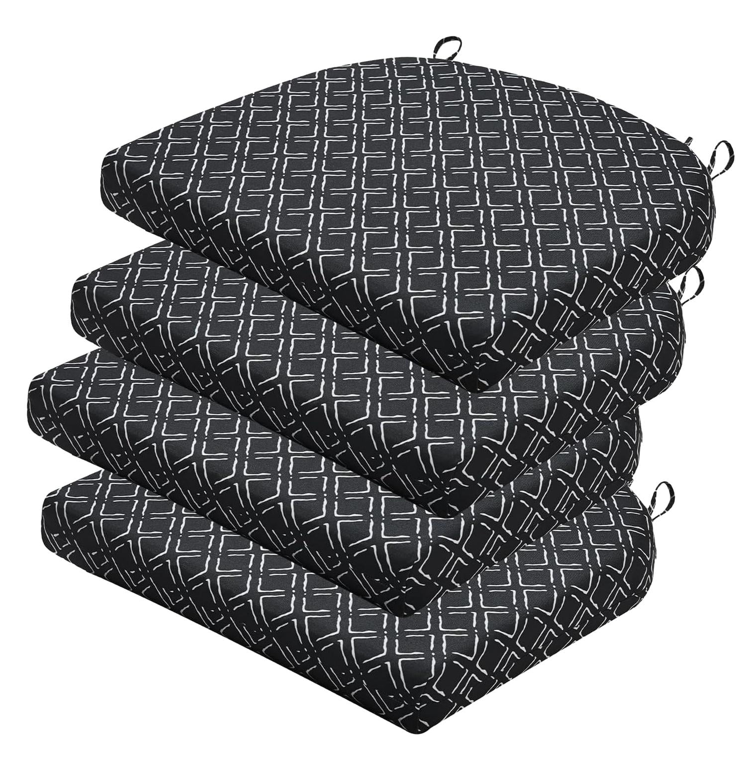 HYKE Chair Cushions Set of 4, 17 x 16 Inch Chair Cushions for Furniture ...
