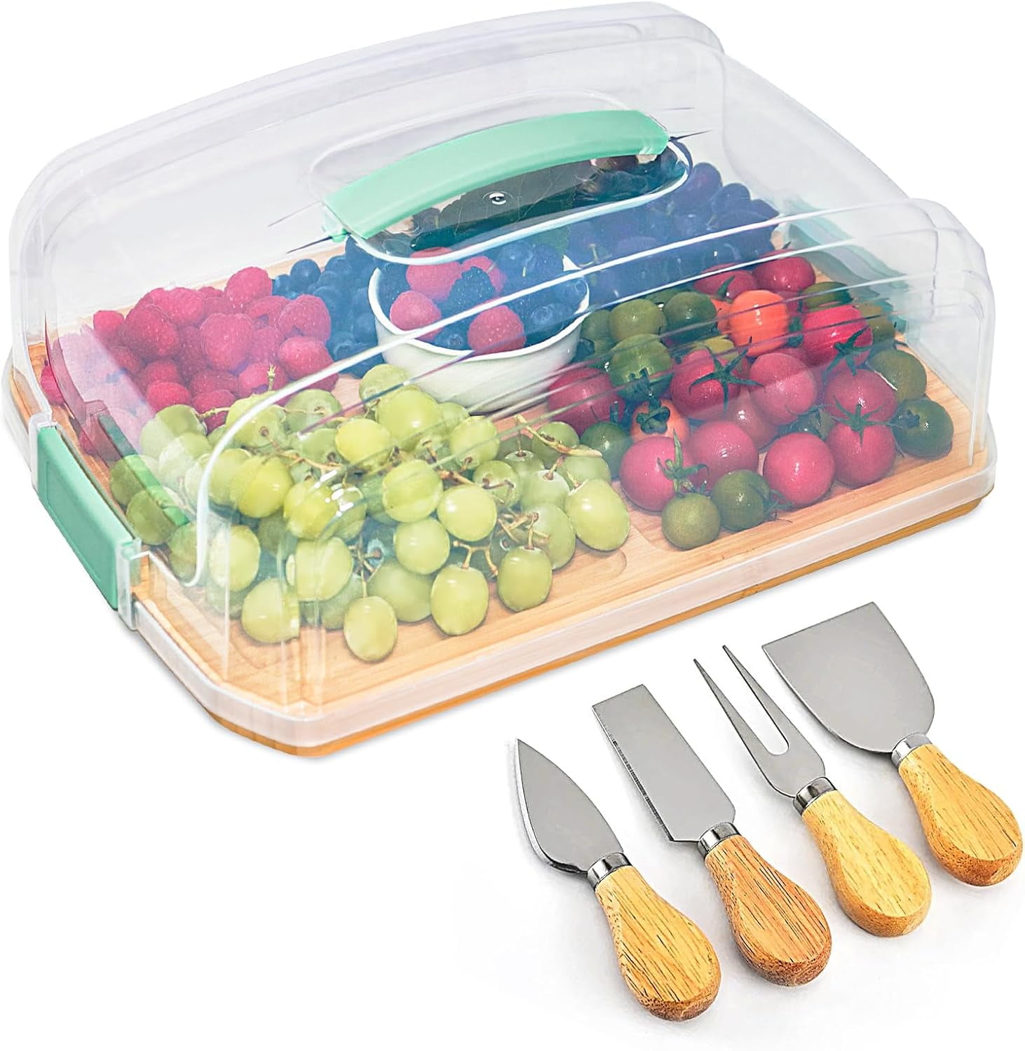 HYKE Charcuterie Board with Loc Lid - 11x14" Portable Cutting Board ...