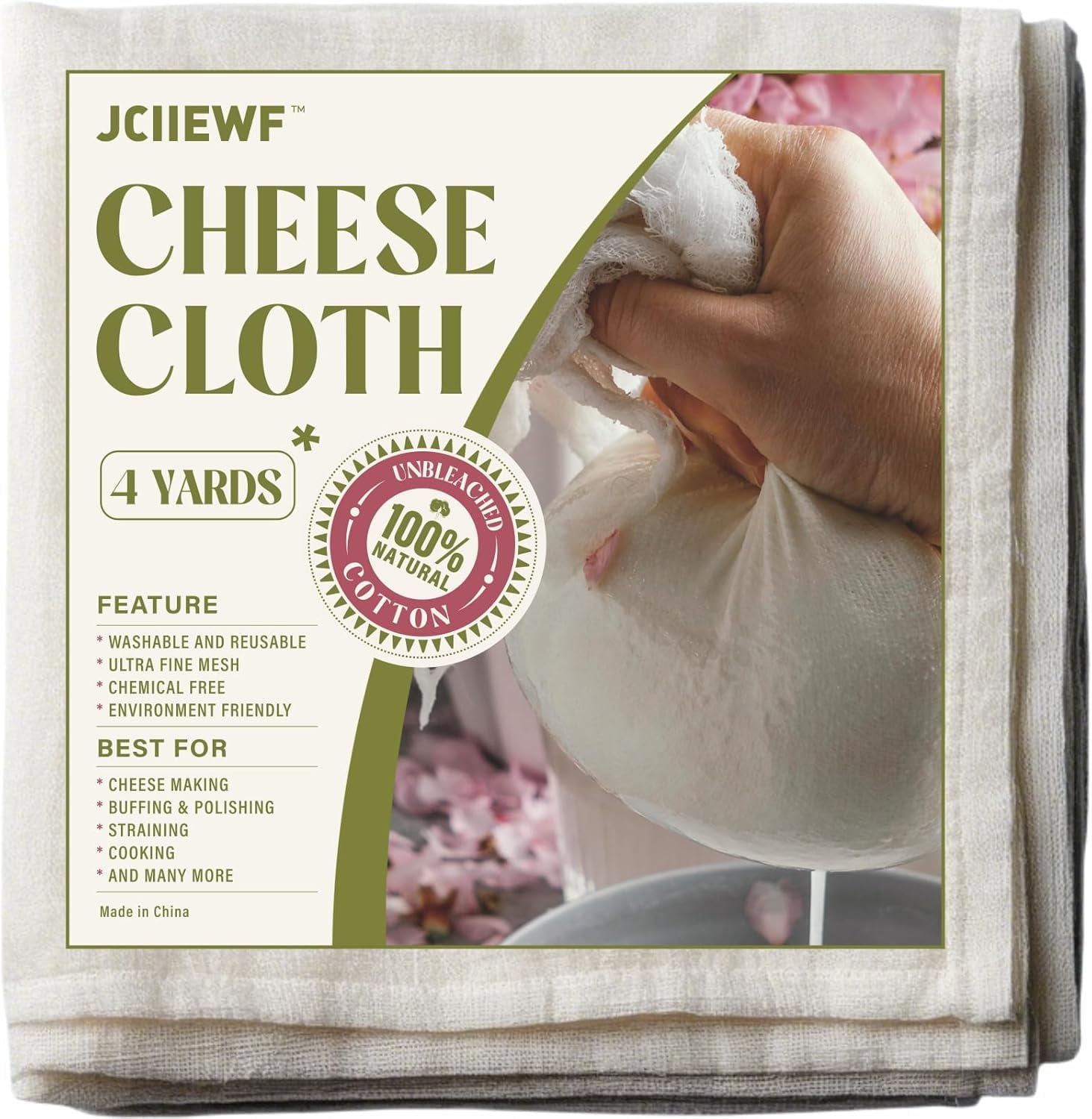 HYKE Cheese Cloths 4 Yard Cheesecloth Roll - Grade 100 Unbleached ...