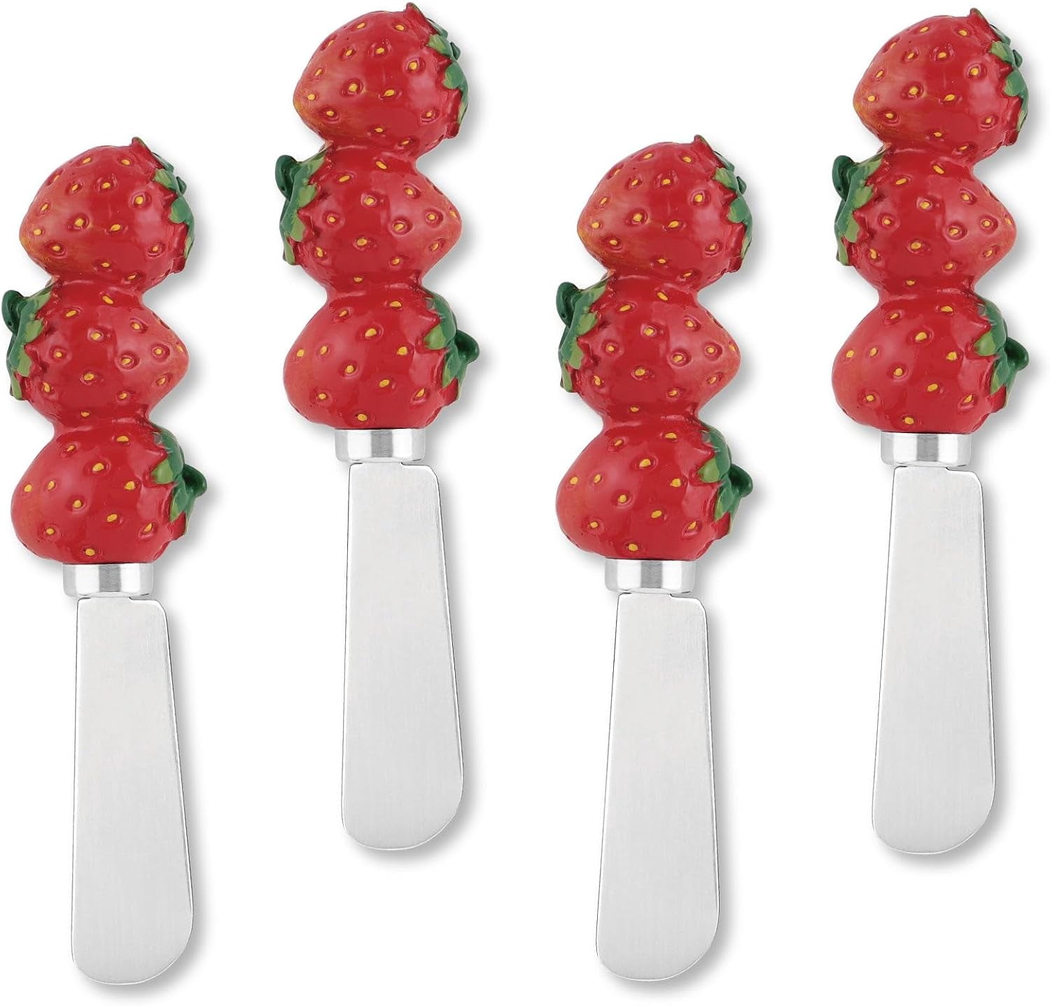 HYKE Cheese and Butter Spreader Knives 4-Piece Hand Painted Resin ...