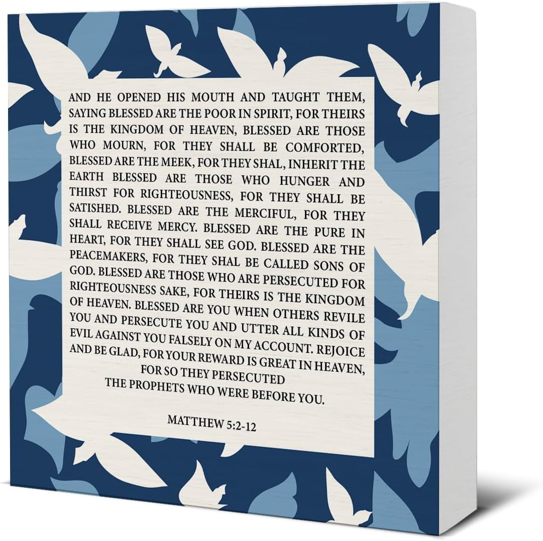 HYKE Christian Scripture Wood Block Sign Bible Verse Gift Decor for ...