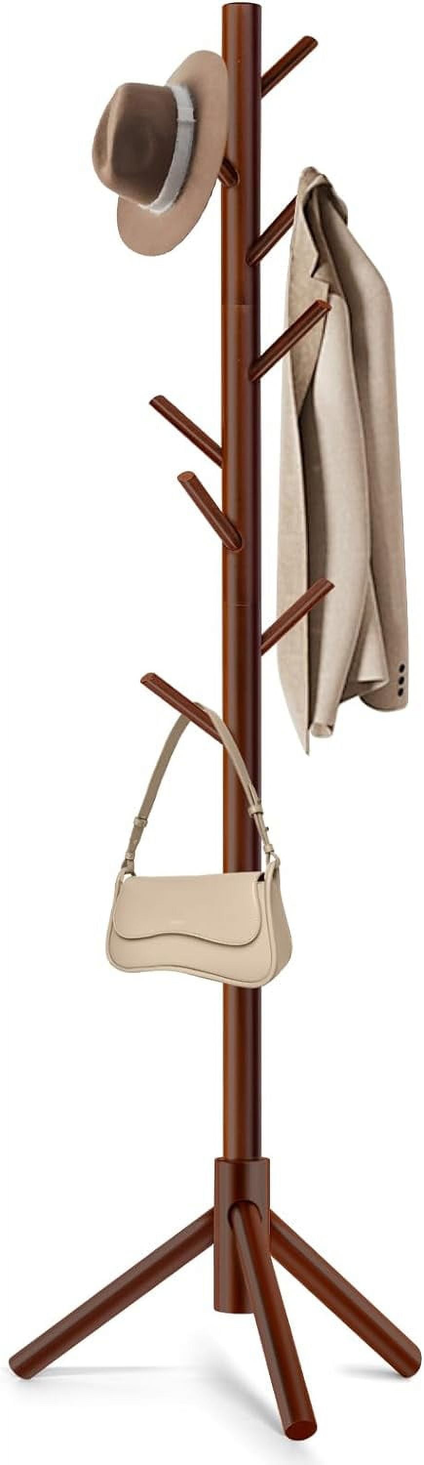 HYKE Coat Rack, Freestanding Coat Rack with 8 Hooks and 3 Adjustable ...