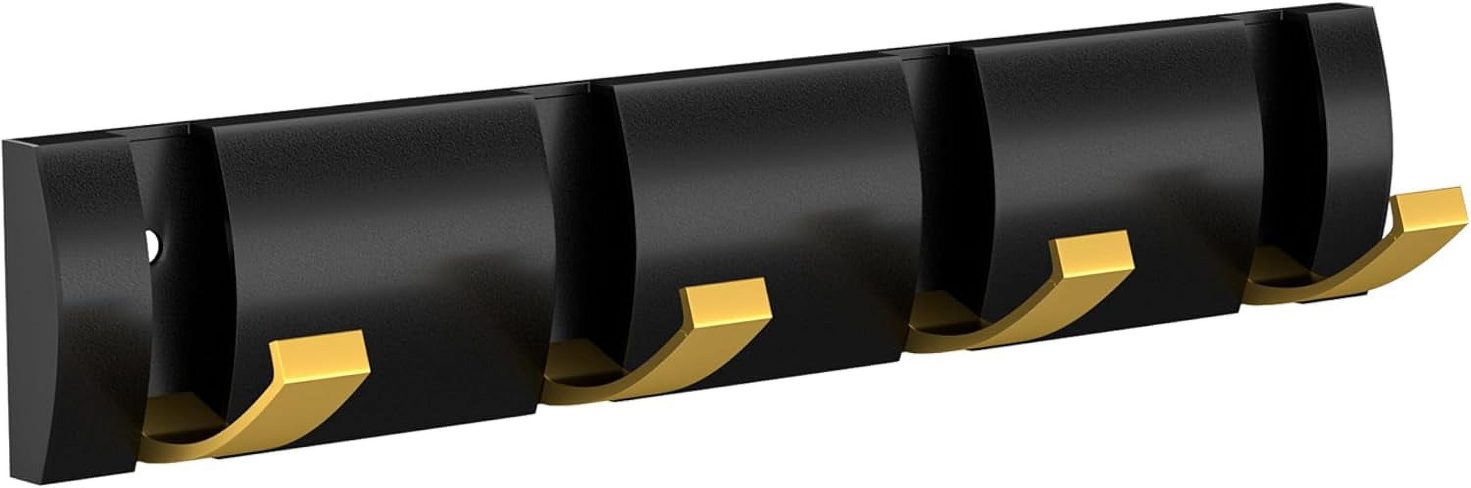 HYKE Coat Rack Wall Mount Black Gold, Modern Wall Coat Rack with 4 ...