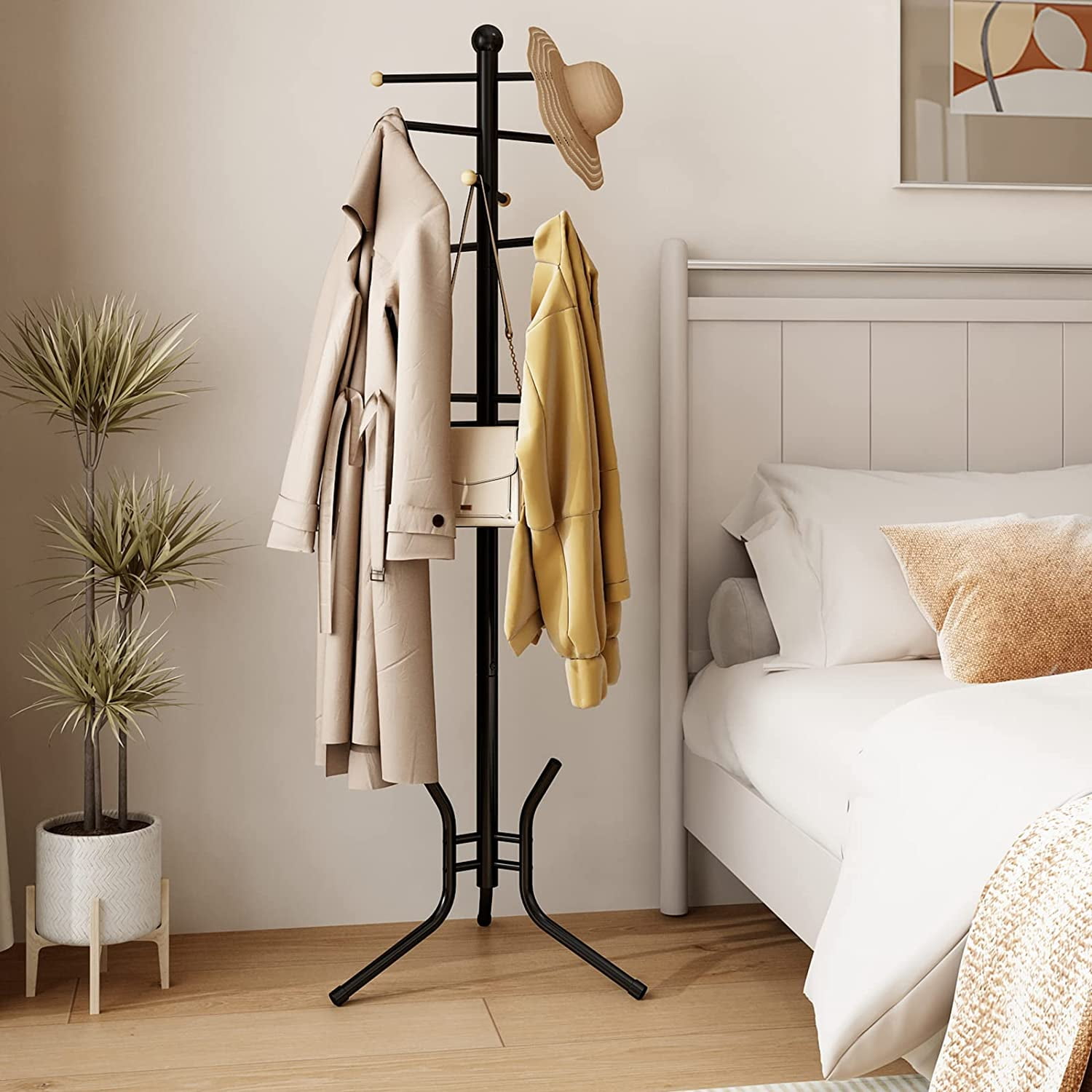 HYKE Coat Racks Freestanding, 12 Hooks Coat Tree Freestanding in the ...