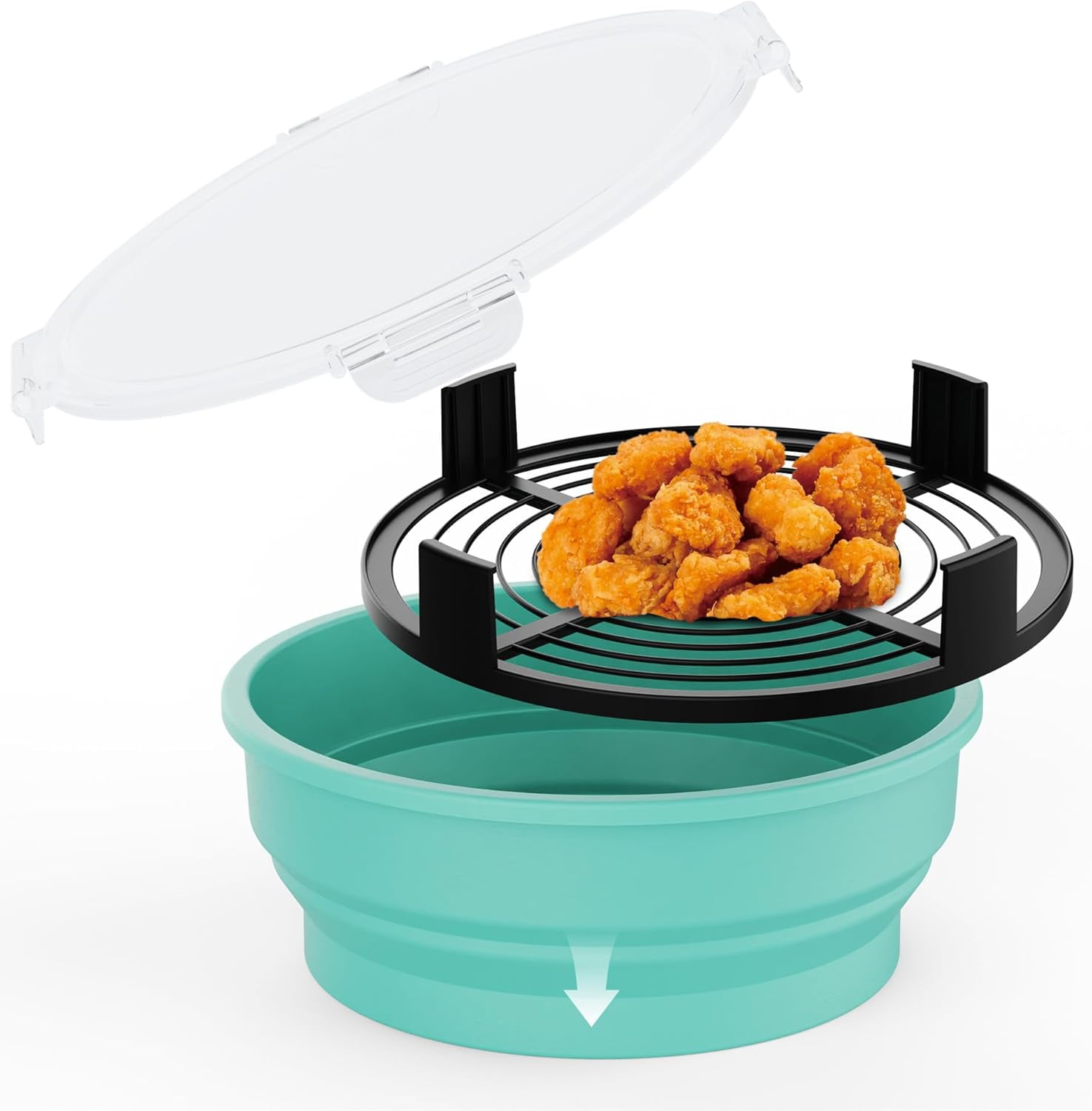 HYKE Collapsible Batter Bowl, Mess Free Breading Shaker, Silicone ...