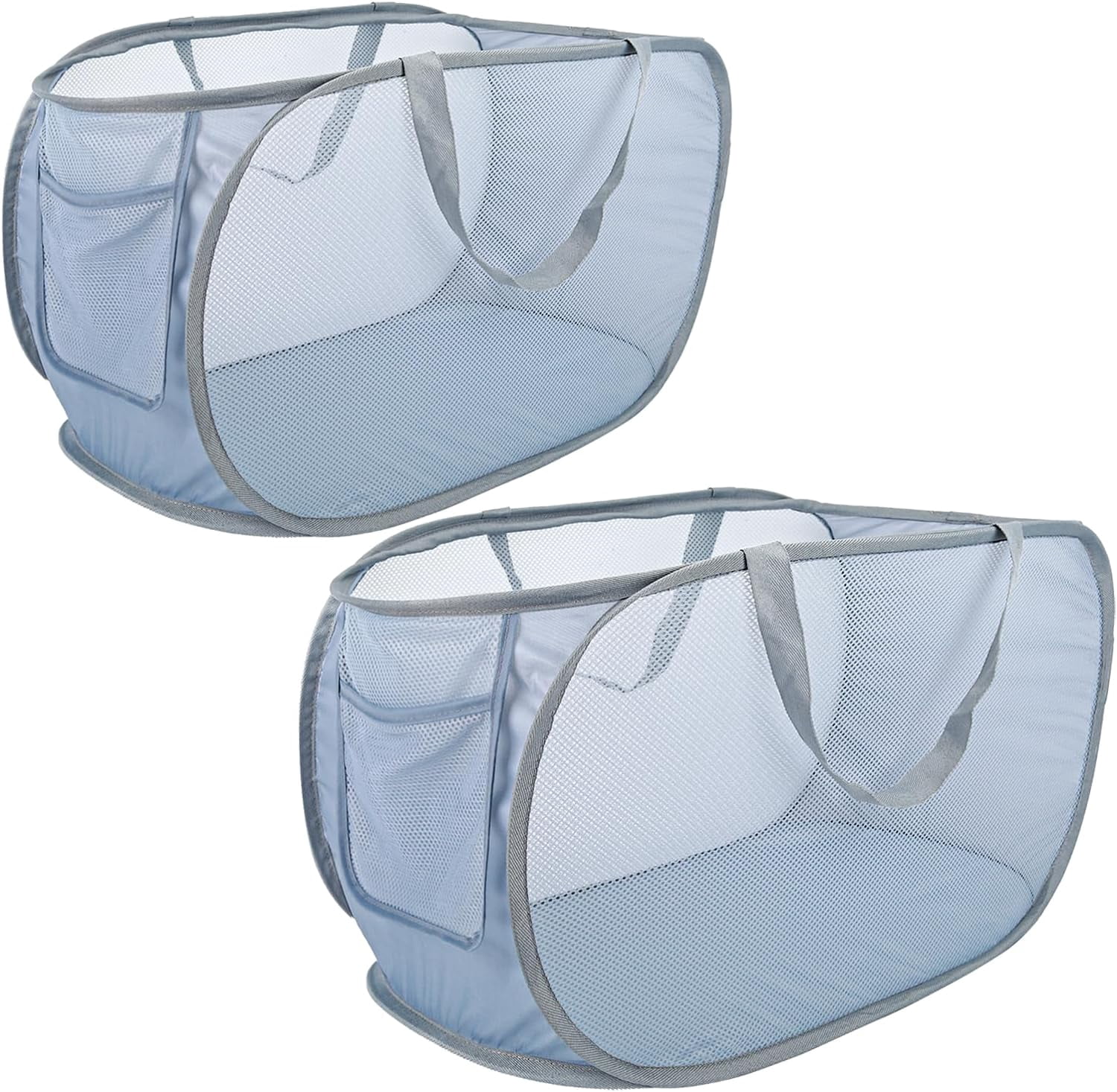HYKE Collapsible Laundry Baskets 2 Pack, Mesh Pop Up Hamper with ...