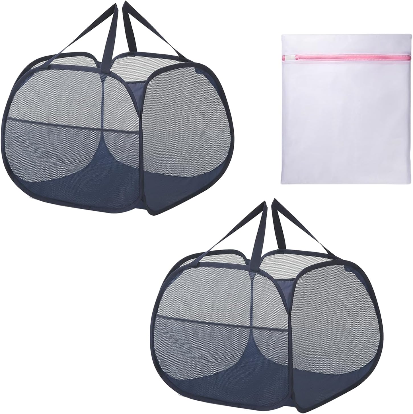 HYKE Collapsible Laundry Baskets 2Pack 90L Large Capacity Mesh Pop Up ...