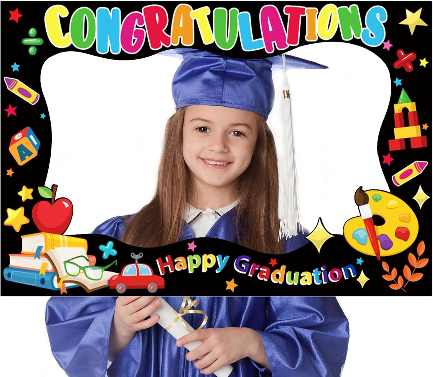 HYKE Congrats Grad P Booth Frame, Preschool Happy Graduation P Frame ...
