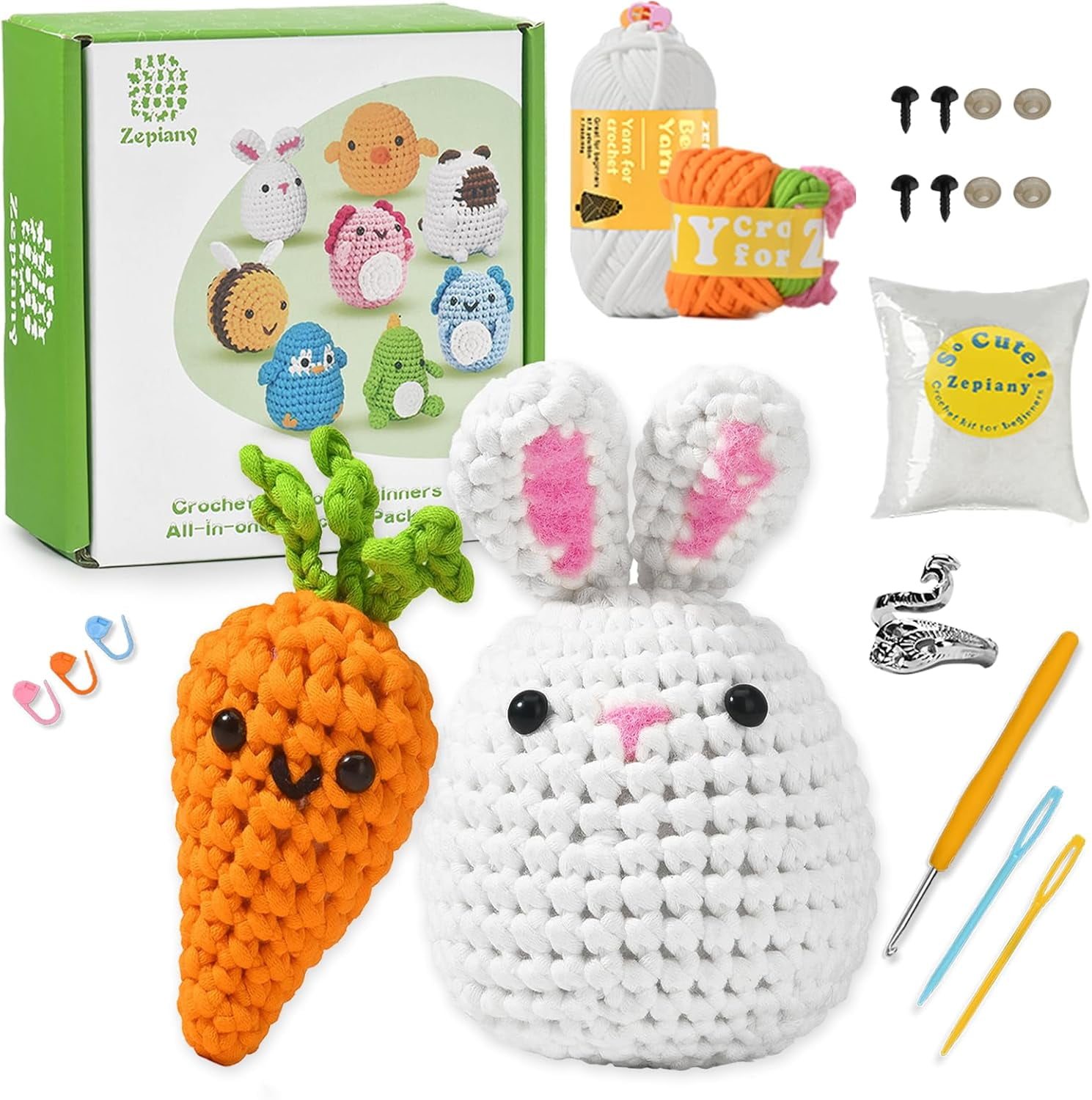 HYKE Crochet Kit for Beginners, Amigurumi Crochet Animals Knitting Kit ...