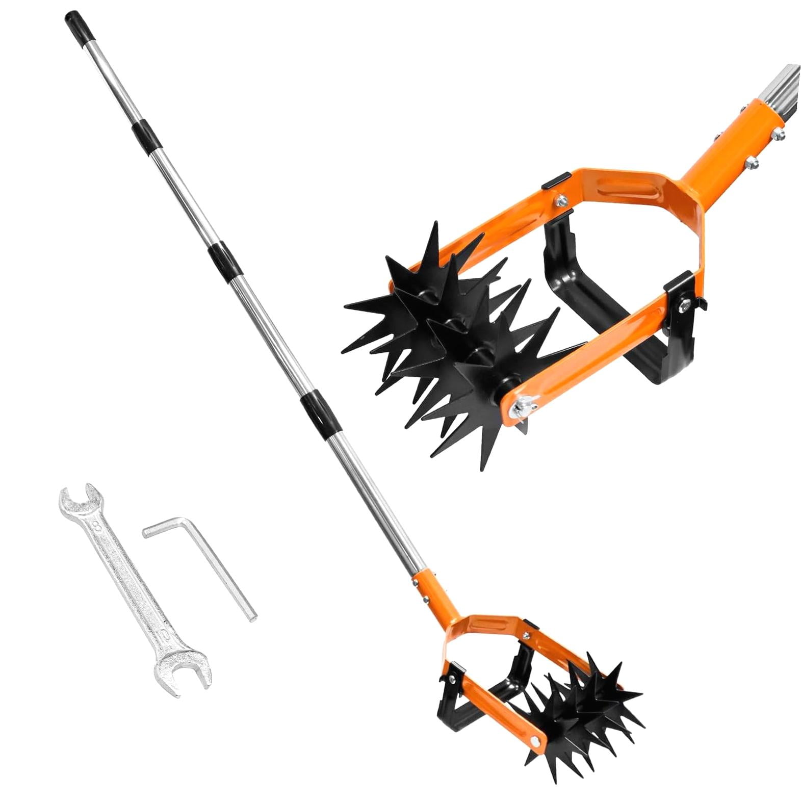 HYKE Cultivator Tool, Dual-function Garden Weeder and Soil Tiller, Hand Tiller with Extendable ...