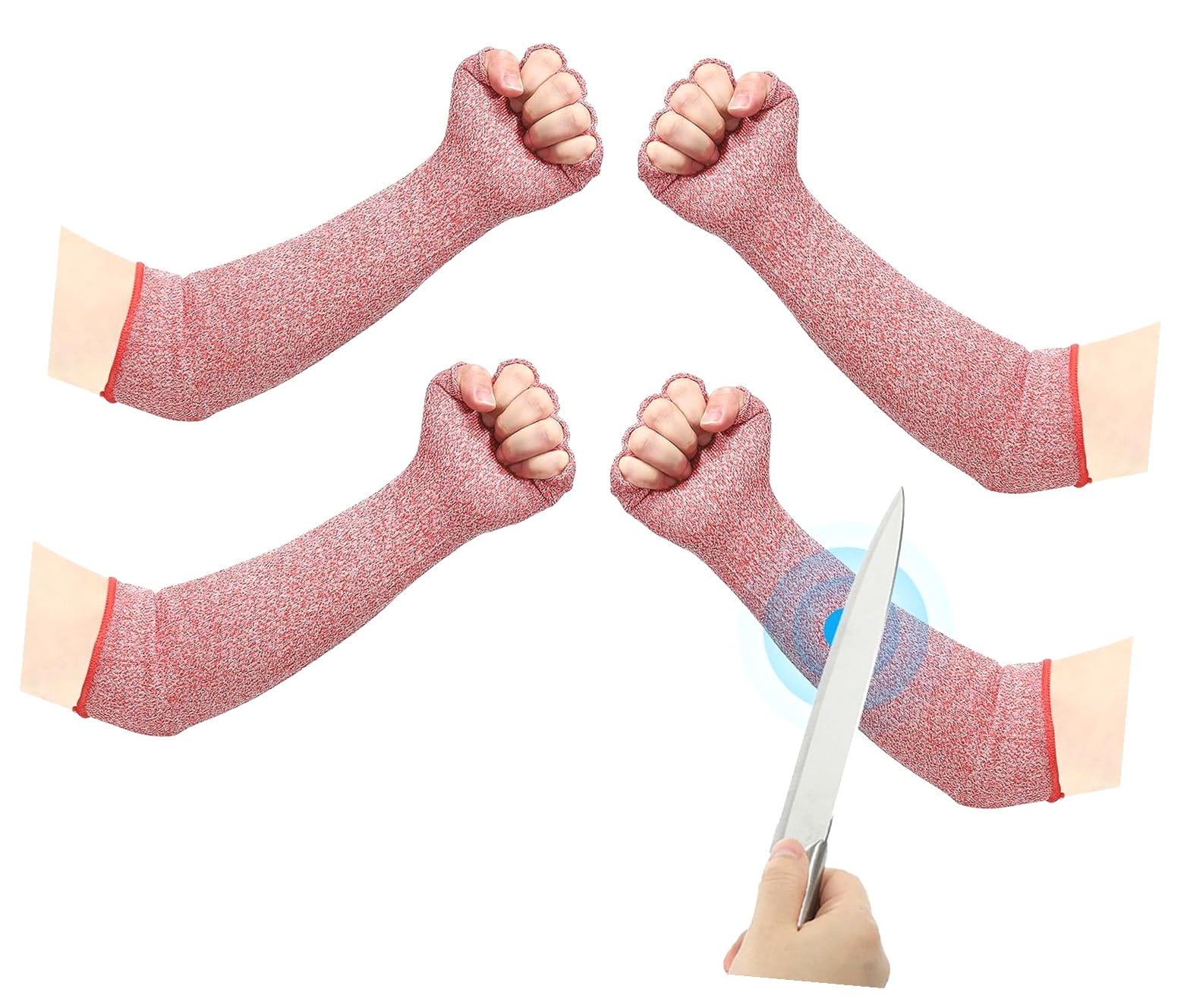 HYKE Cut Resistant Sleeves with Finger Grips Forearm Protective Sleeves ...