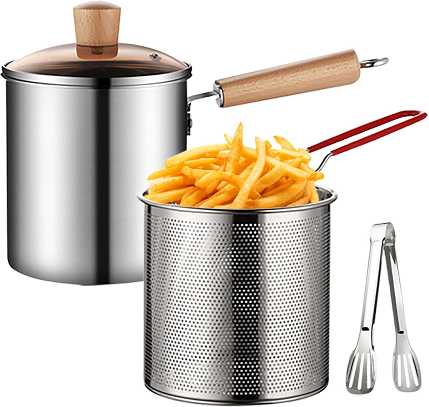 HYKE Deep Fryer Pot, Japanese Tema Small Stainless Steel Deep Frying ...