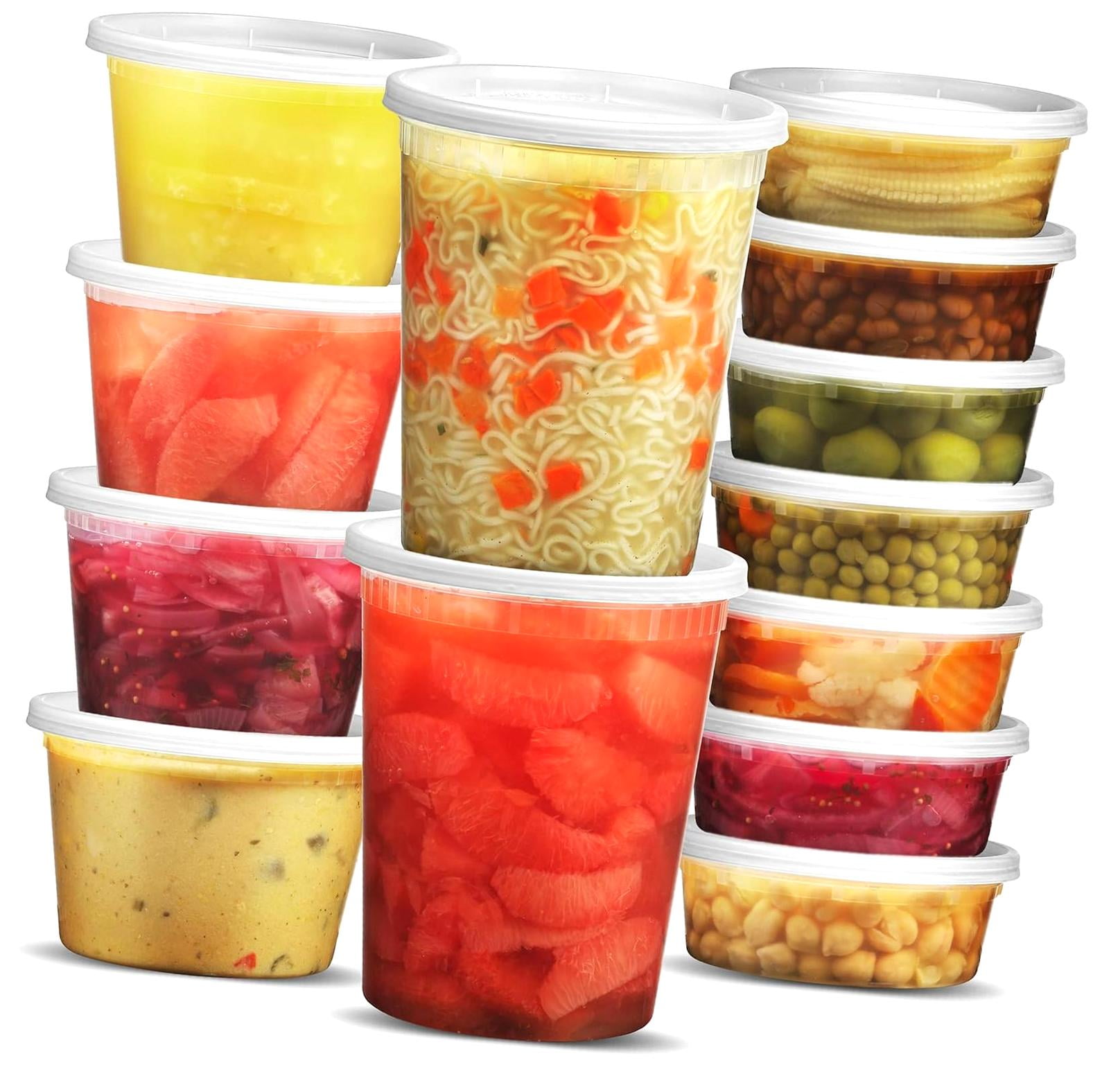 HYKE Deli Food Containers with Lids - (24 Pack) 8 Sets of Each Size - 8 ...