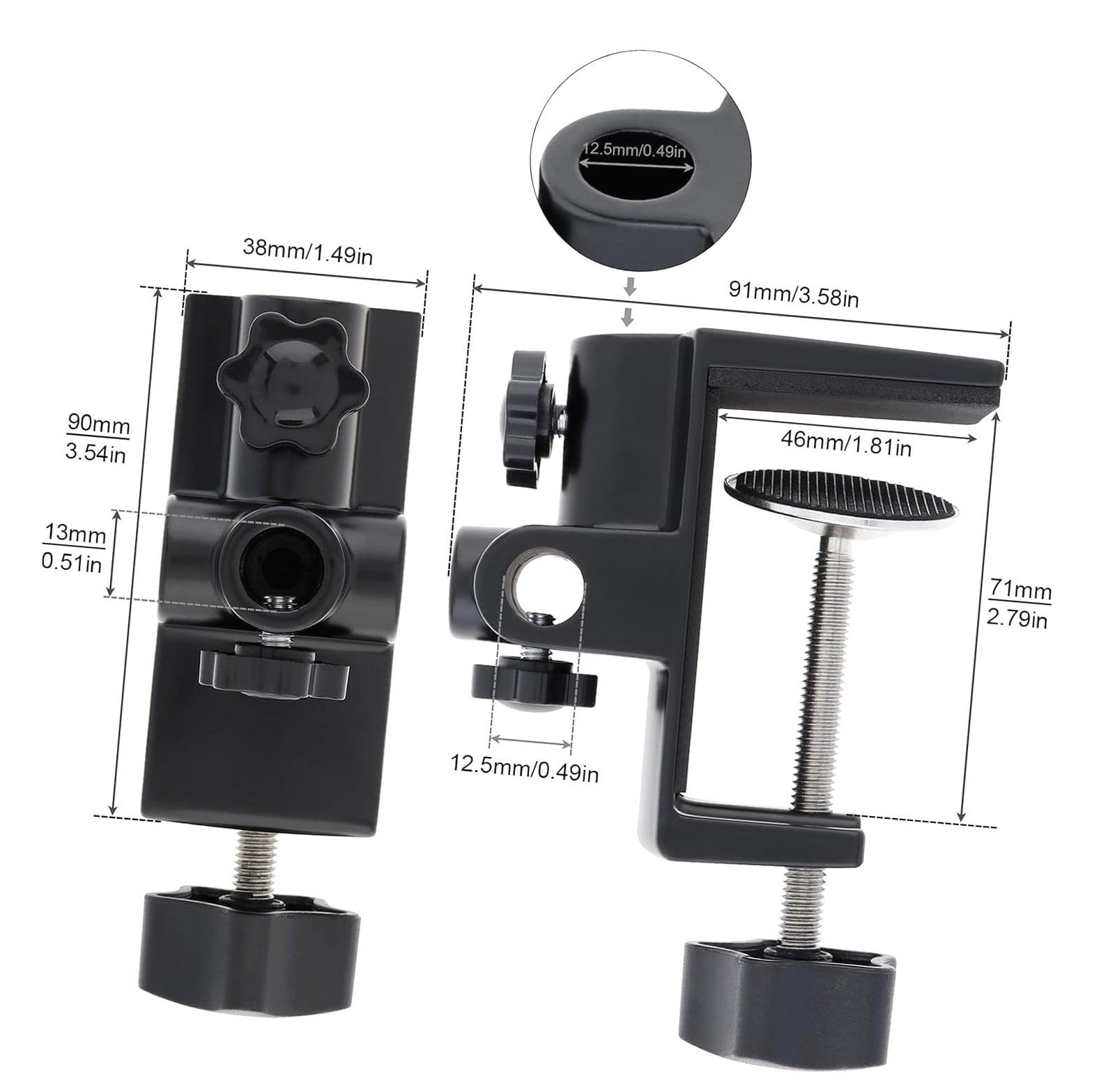 HYKE Desk Lamp Fastener, 1/2 inches 4 Hole Metal Table Mounting ...