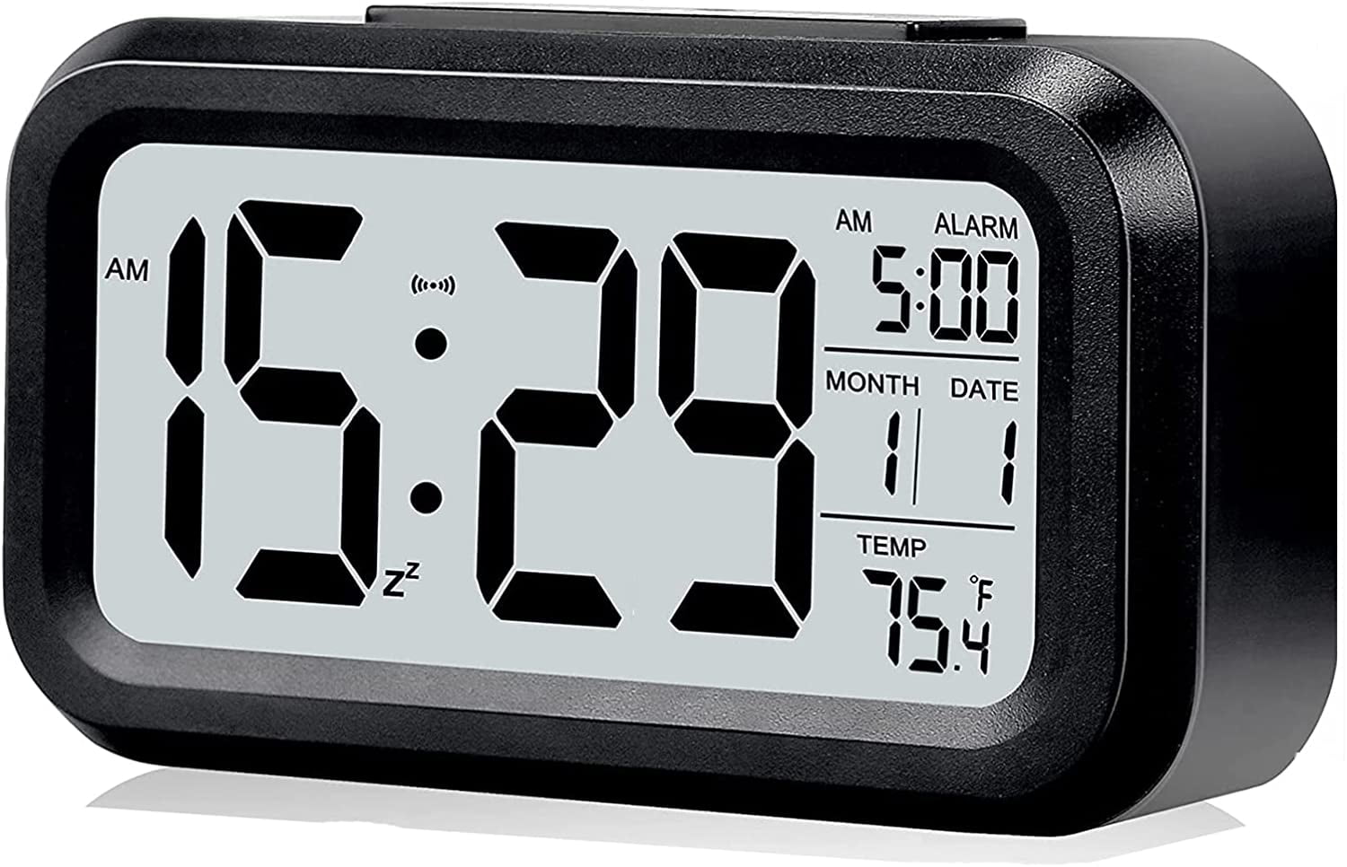 HYKE Digital Alarm Clock with LCD Display, Desk Smart Electronic Small ...