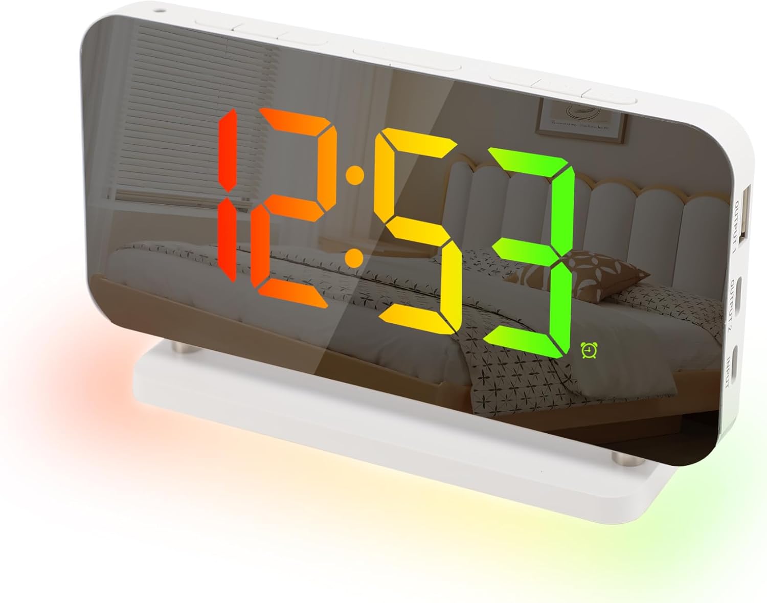 HYKE Digital Alarm Clock, Large LED Digital Clock for Bedrooms with 7 ...