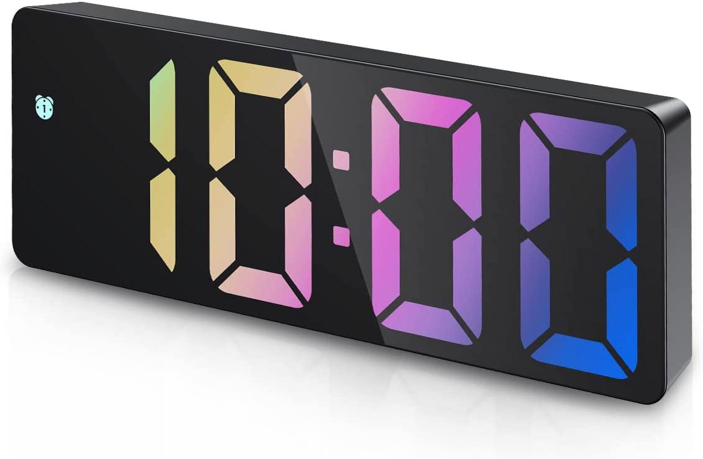 HYKE Digital Alarm Clock, Rainbow LED Clock for Bedroom, Modern Desk ...