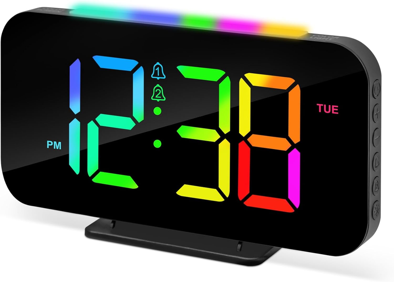 HYKE Digital Alarm Clocks for Bedrooms, Large Display Dual Alarm 12 ...