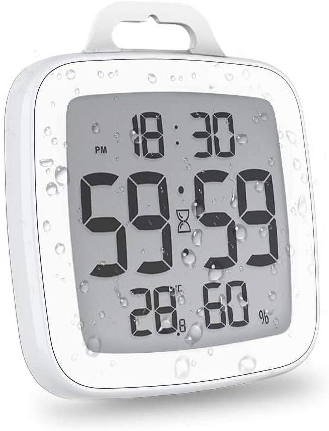 HYKE Digital Bathroom Clock with Timer - Waterof Shower Clock with Time ...