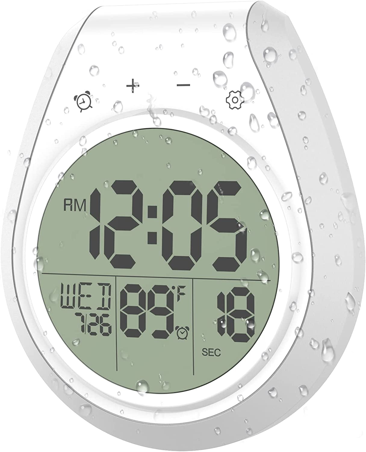 HYKE Digital Bathroom Clock Waterof Shower Wall Clock Shower Timer with ...