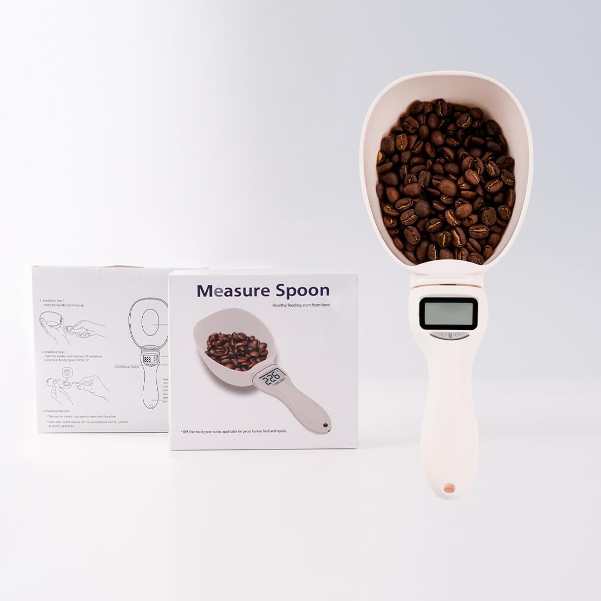 HYKE Digital Food Measuring Scoop Scale with Battery, High Precision ...