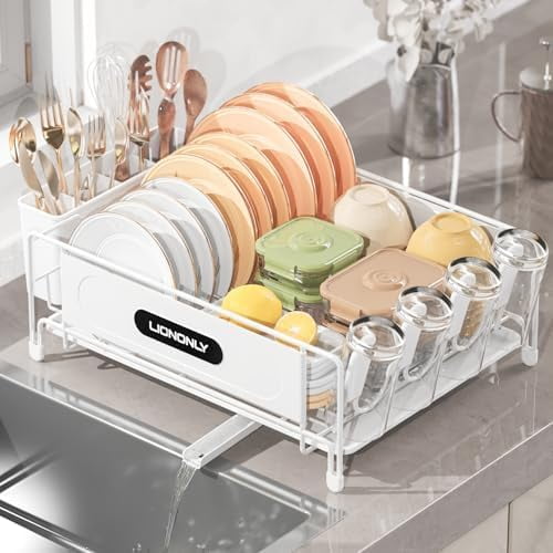HYKE Dish Drying Rack, for en Counter, 304 Stainless Steel Dish Drainer ...
