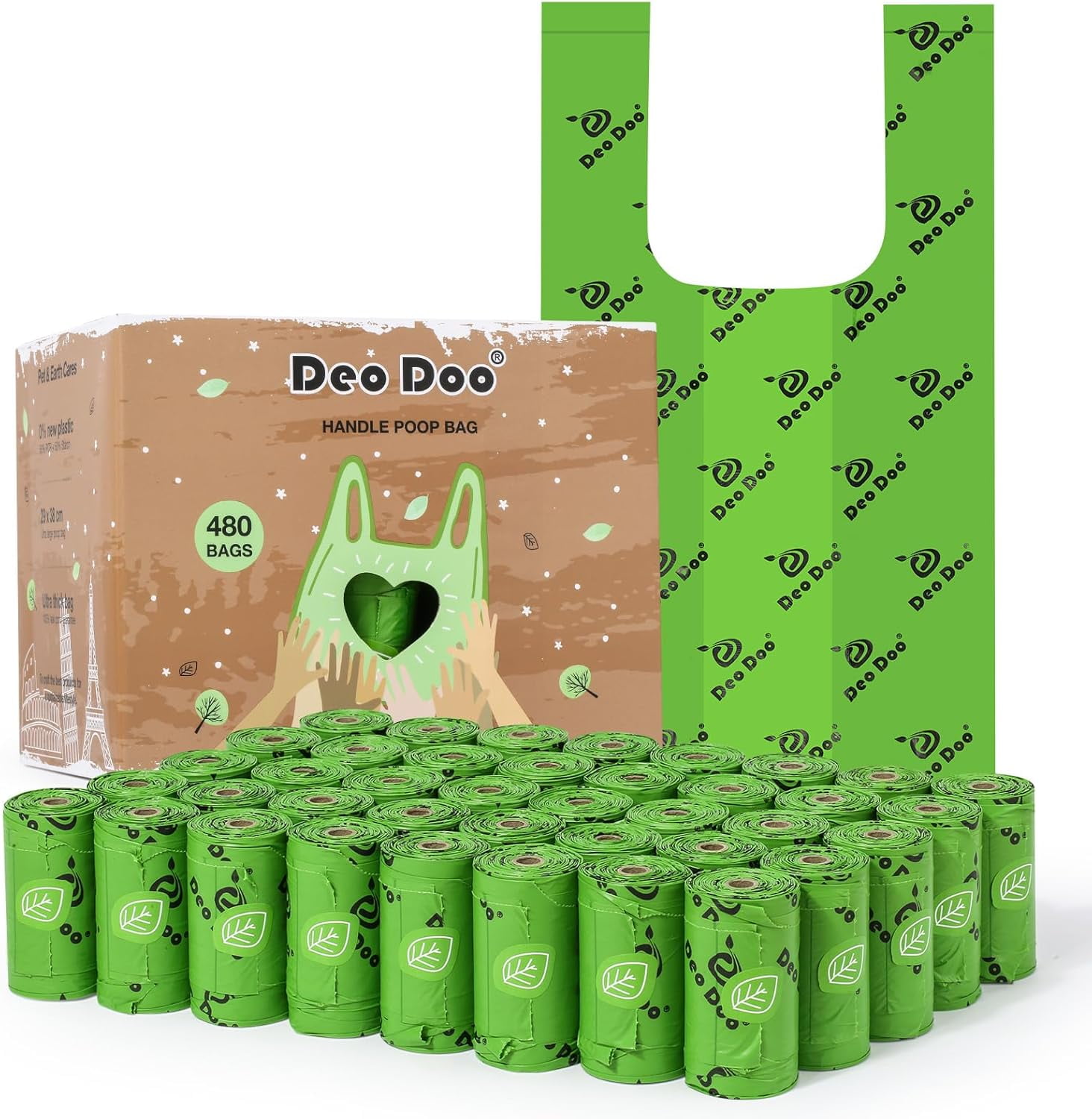 HYKE Dog Poop Bags with Handles 20 Rolls 240 Counts Big Sizes Leak of ...