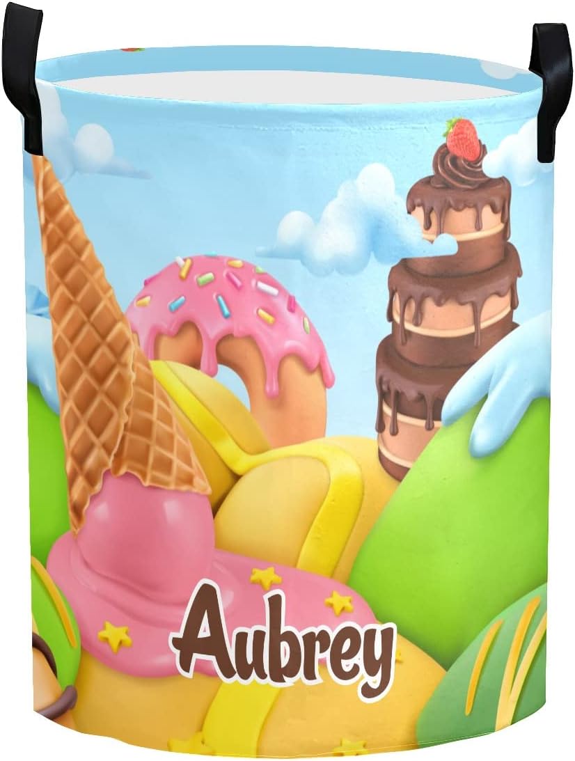 HYKE Donut Ice Cream Laundry Basket Hamper,Collapsible Storage Baskets ...