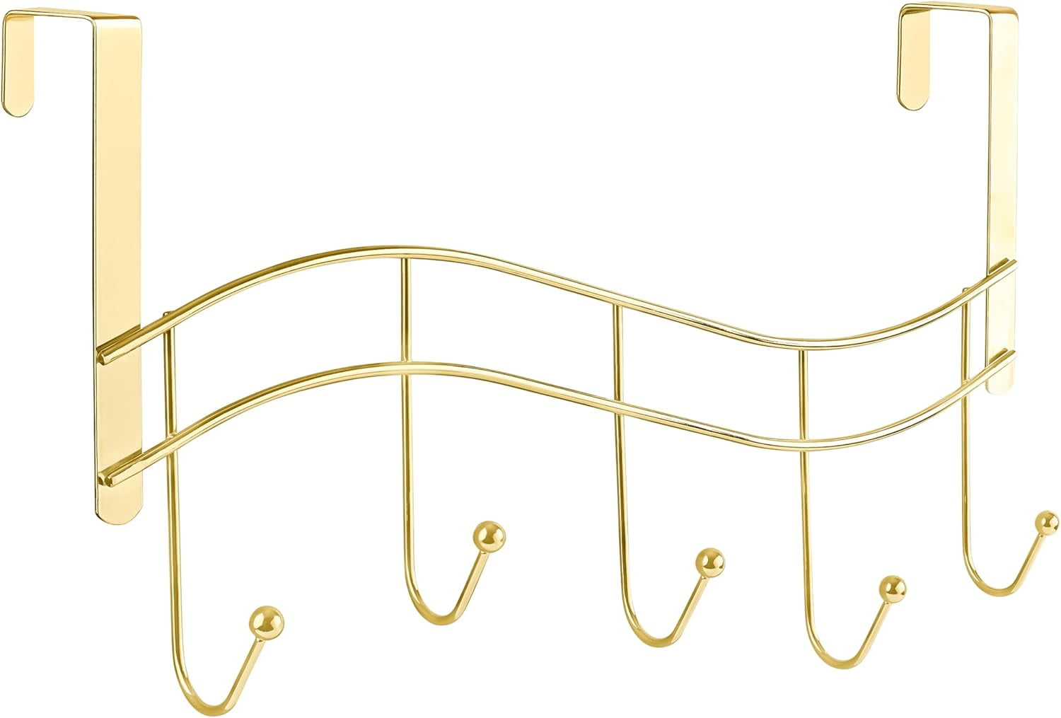 HYKE Over The Door Hooks – Brass Gold Steel Coat Rack with 5 Durable Anti-Rust Hooks, ts Most ...