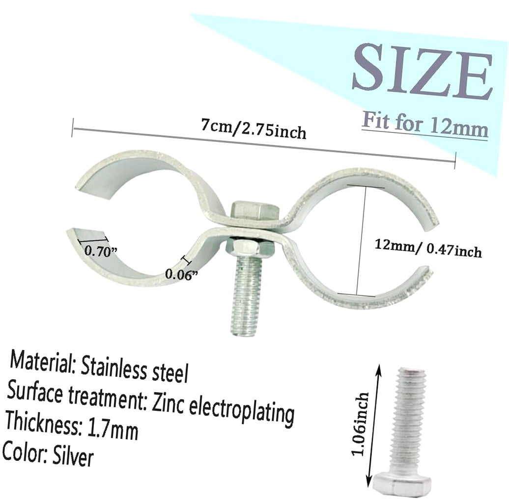 HYKE Double Pipe Clamp Chain Fence Clamps, 6Pcs Panel Clamp Wing Nut ...