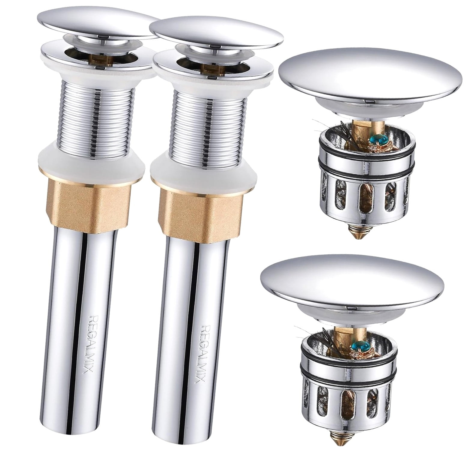 HYKE Drain Without Overflow, Bathroom Sink Stopper for Vanity Sink 2 ...